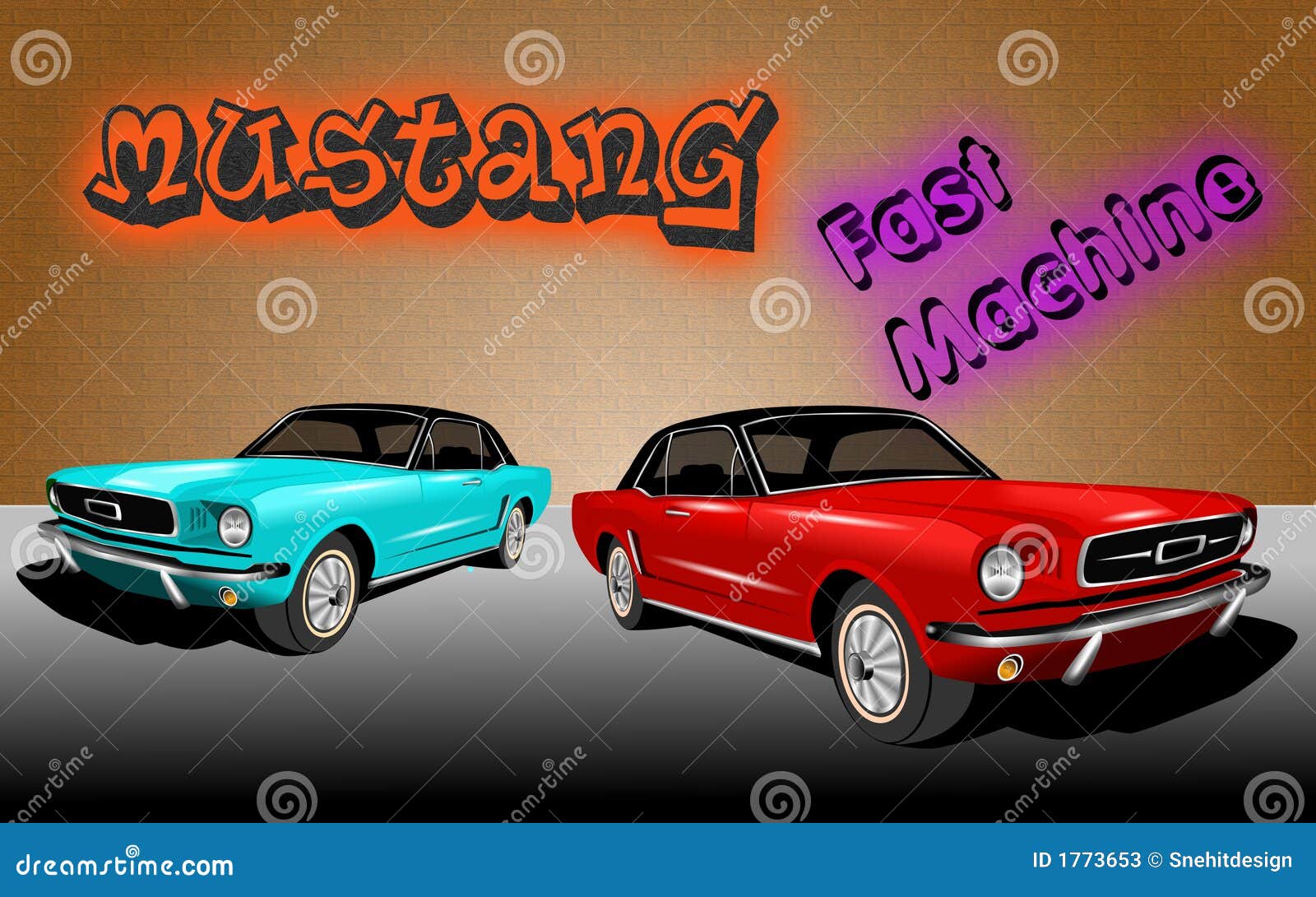 Fast machine Mustang stock illustration. Illustration of design - 1773653