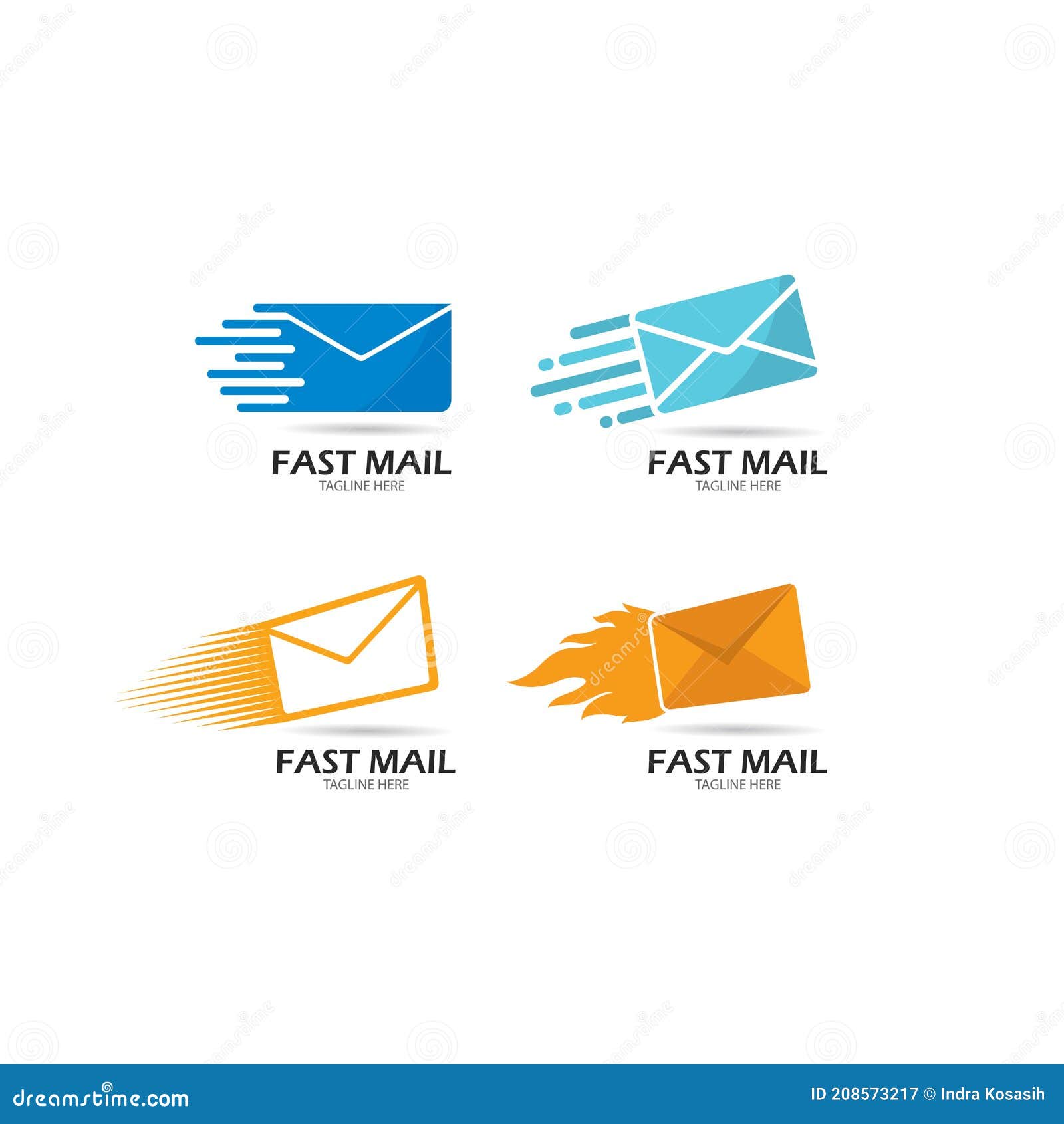 Fast Mail Logo Vector Icon Illustration Stock Vector - Illustration of ...