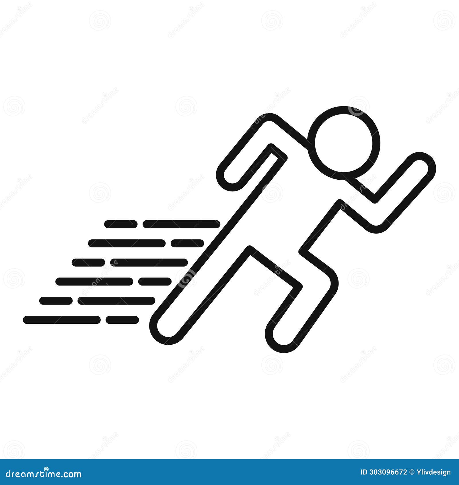 Fast Man Run Icon Outline Vector. Velocity Character Stock Illustration ...