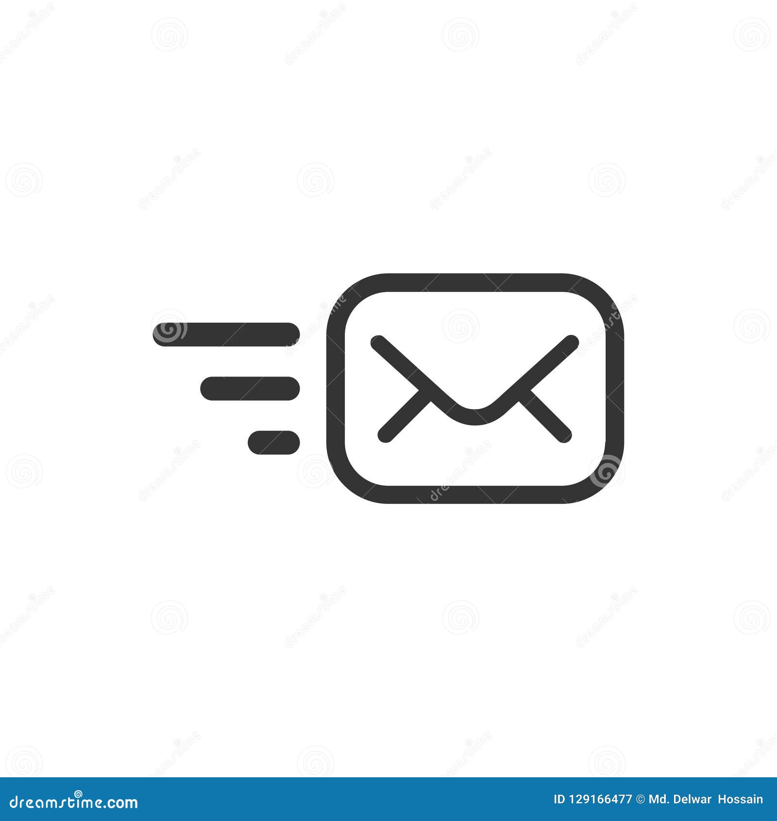 Fast message icon stock vector. Illustration of email - 129166477