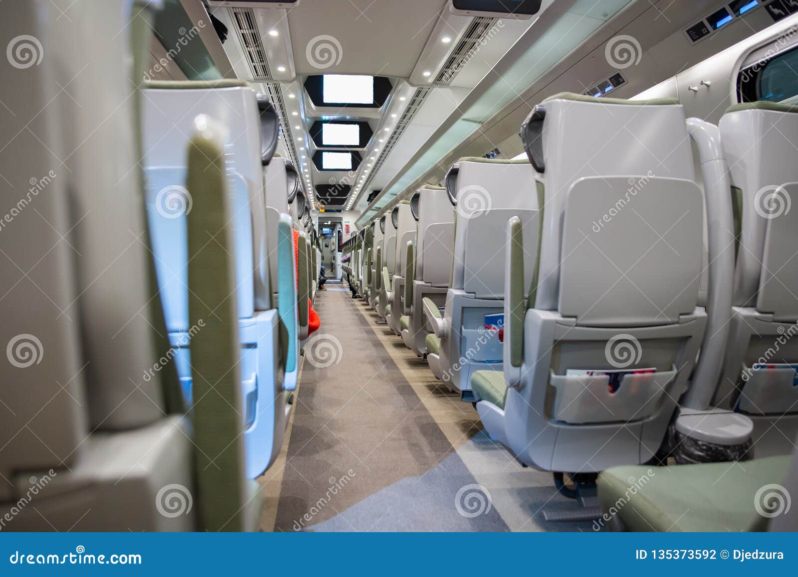 Fast Modern Comfortable Train Interior Stock Photo - Image of poland ...