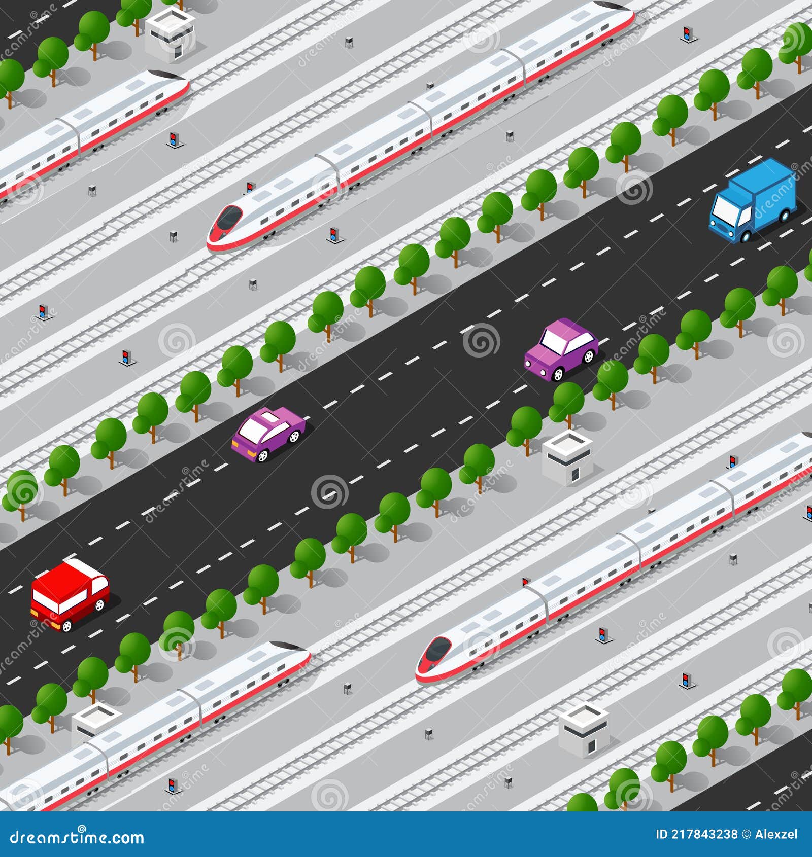 Fast Modern High-speed Train. Vector Flat 3d Isometric Illustration ...