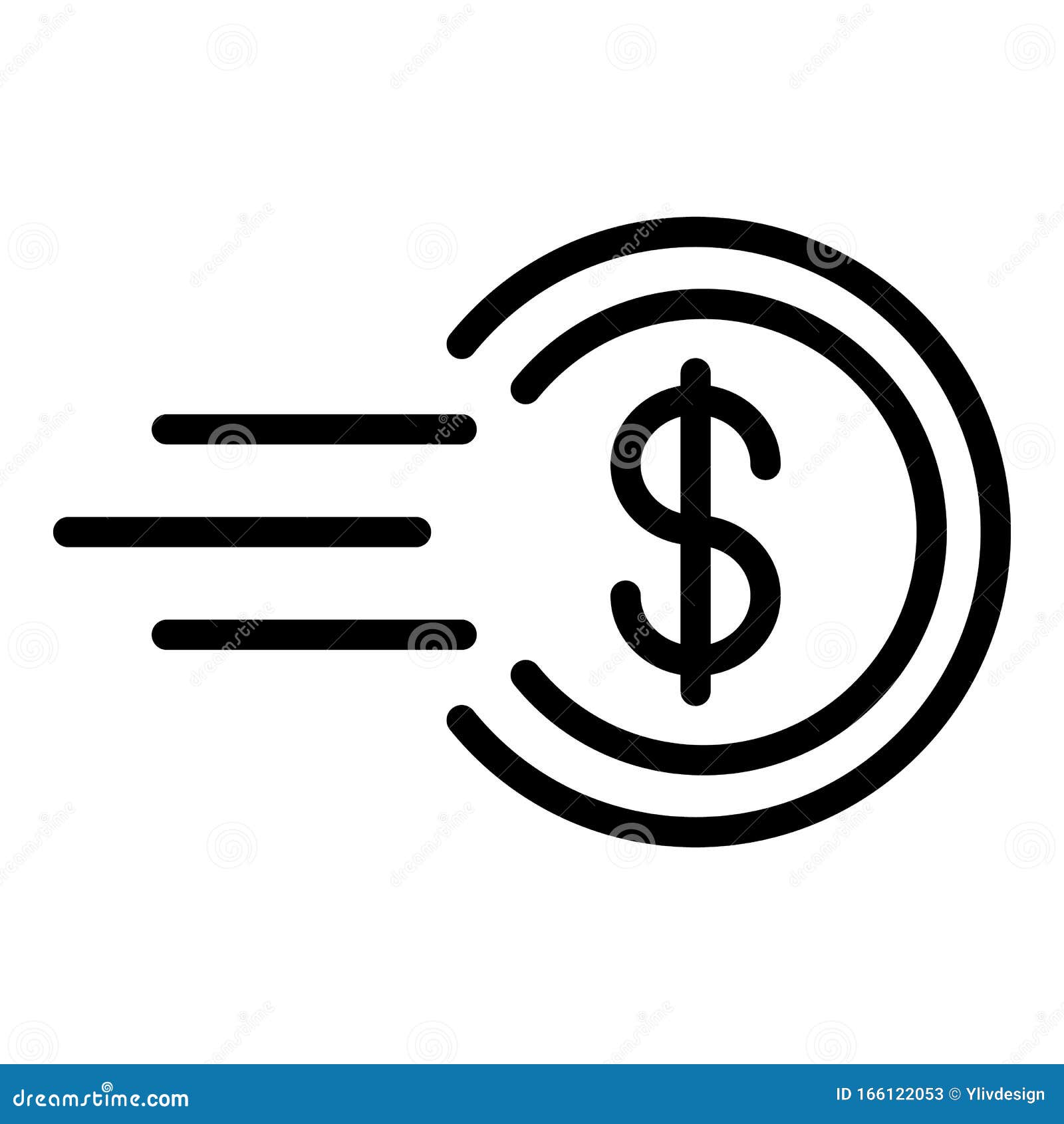 Fast Money Delivery Icon, Outline Style Stock Vector - Illustration of ...