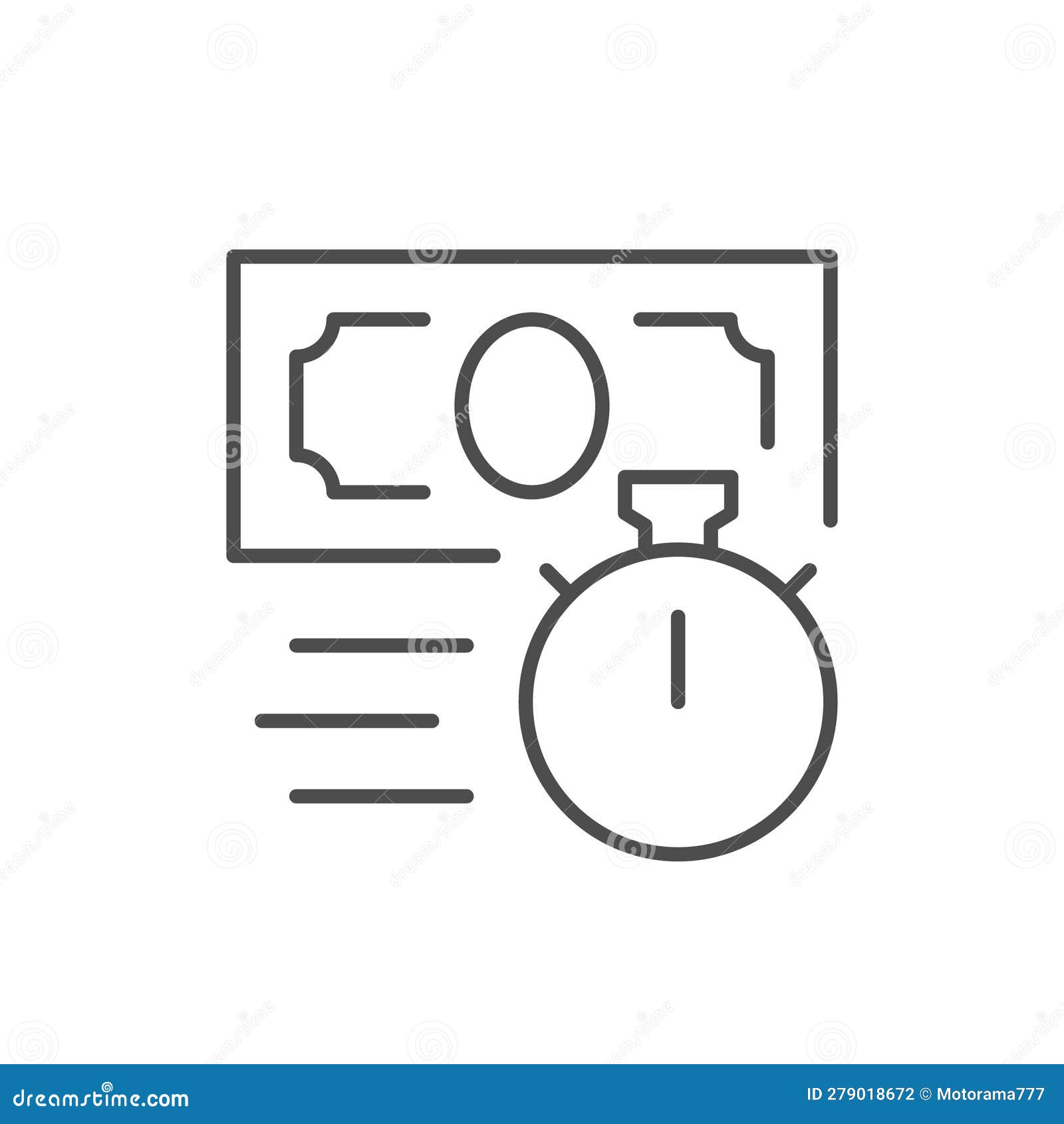 Fast Money Line Outline Icon Stock Vector - Illustration of service ...