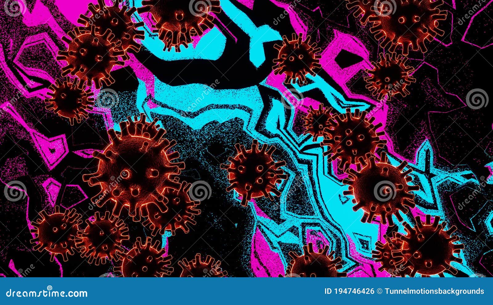 Techno Theme Virus Representation 4k Uhd 3d Rendering Vj Loop Stock ...