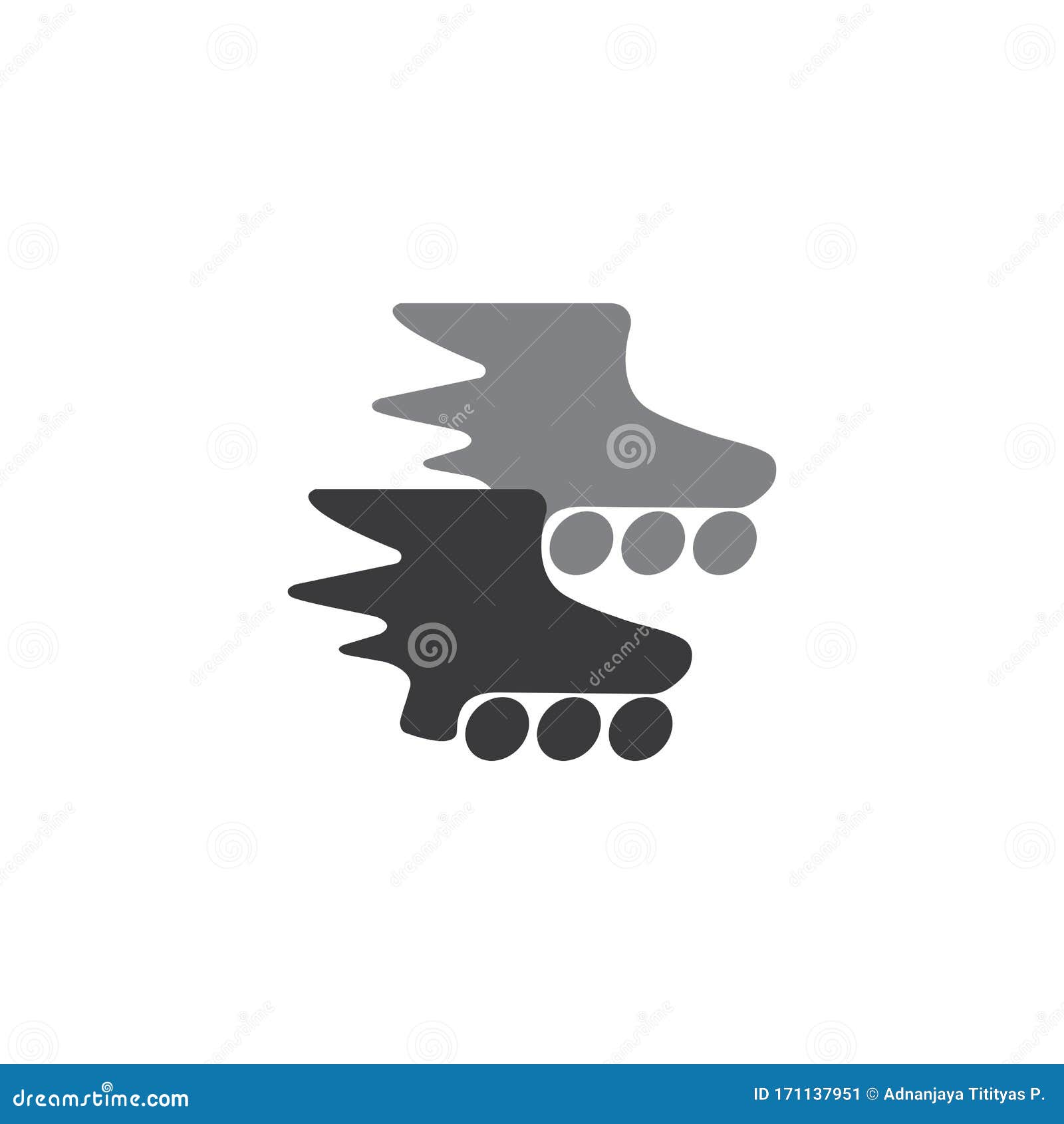 Fast Motion Inline Skate Symbol Logo Vector Stock Vector - Illustration ...
