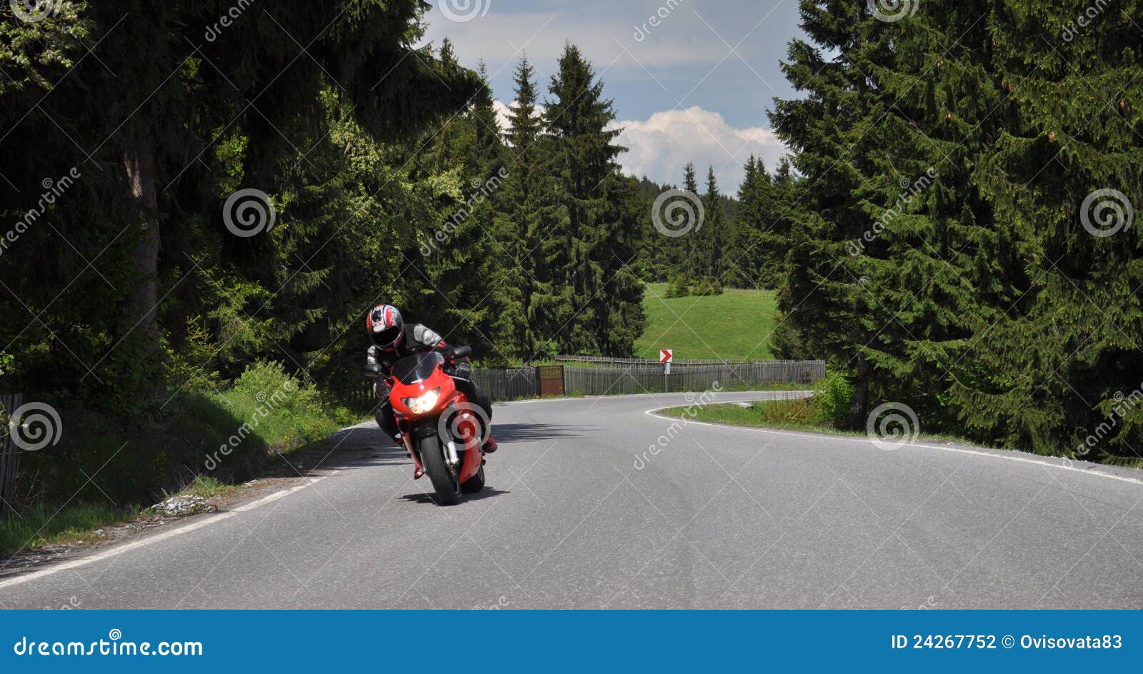 Fast Motorcycle Alone on the Road Stock Photo - Image of leaning, trip ...