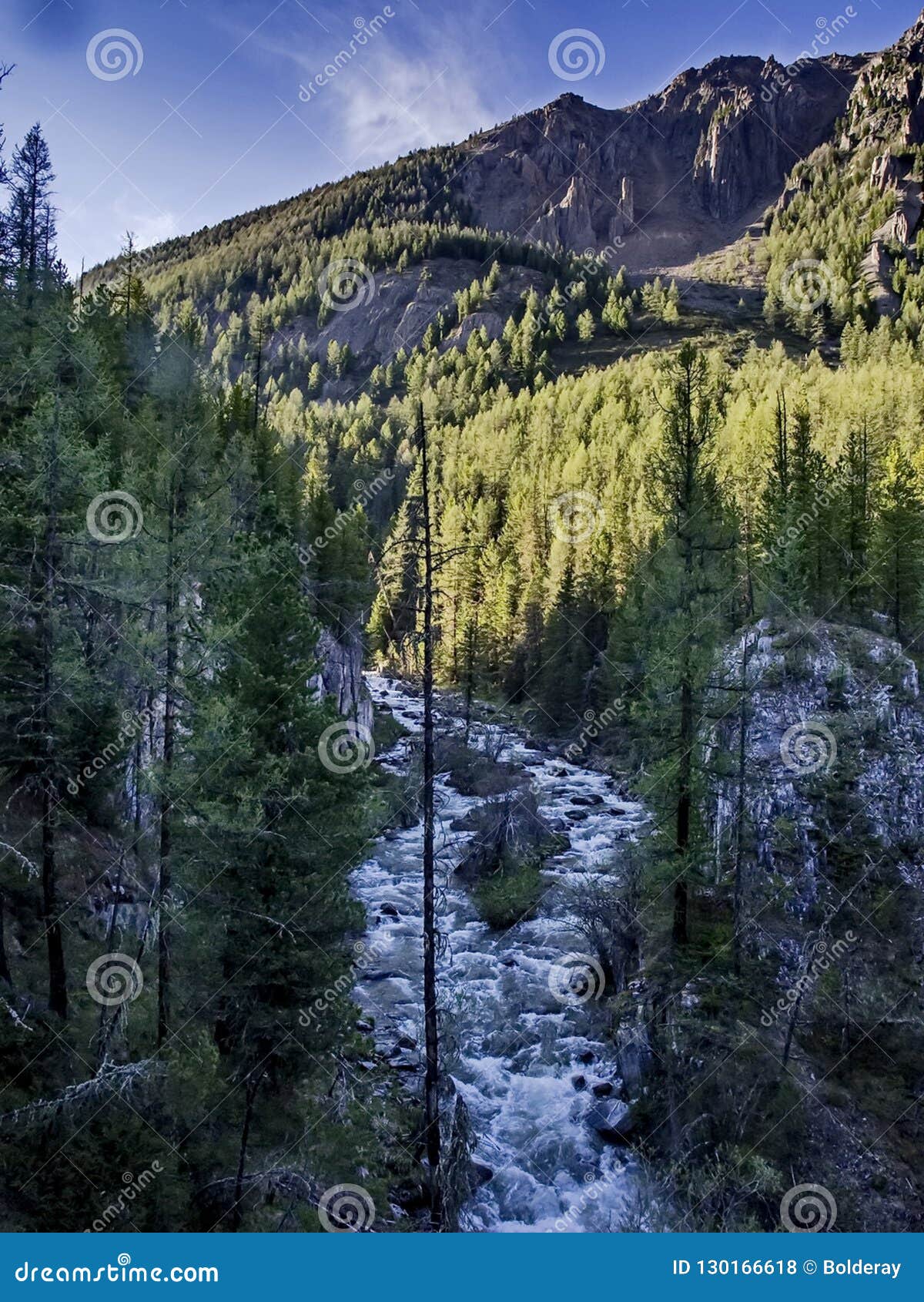 Fast Mountain River. Waterfall. Headwaters Mountain River Stock Photo ...