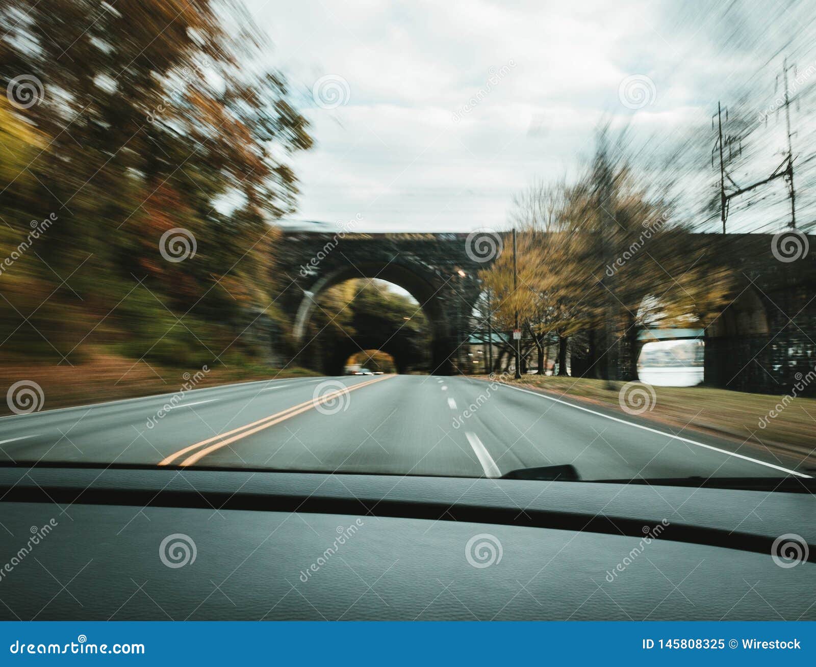 A Fast Movement from the Inside of the Car Perspective Stock Image ...