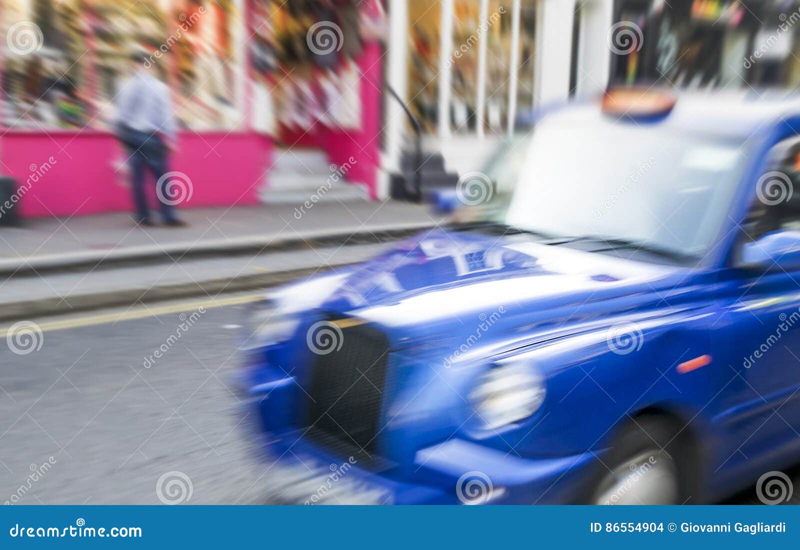 Fast Moving Blurred Taxi in London Stock Photo - Image of transport ...