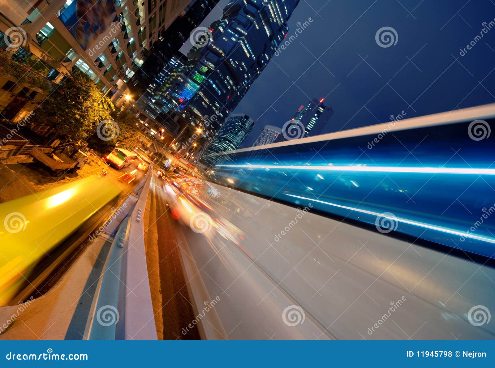 Fast moving bus stock photo. Image of lights, background - 11945798