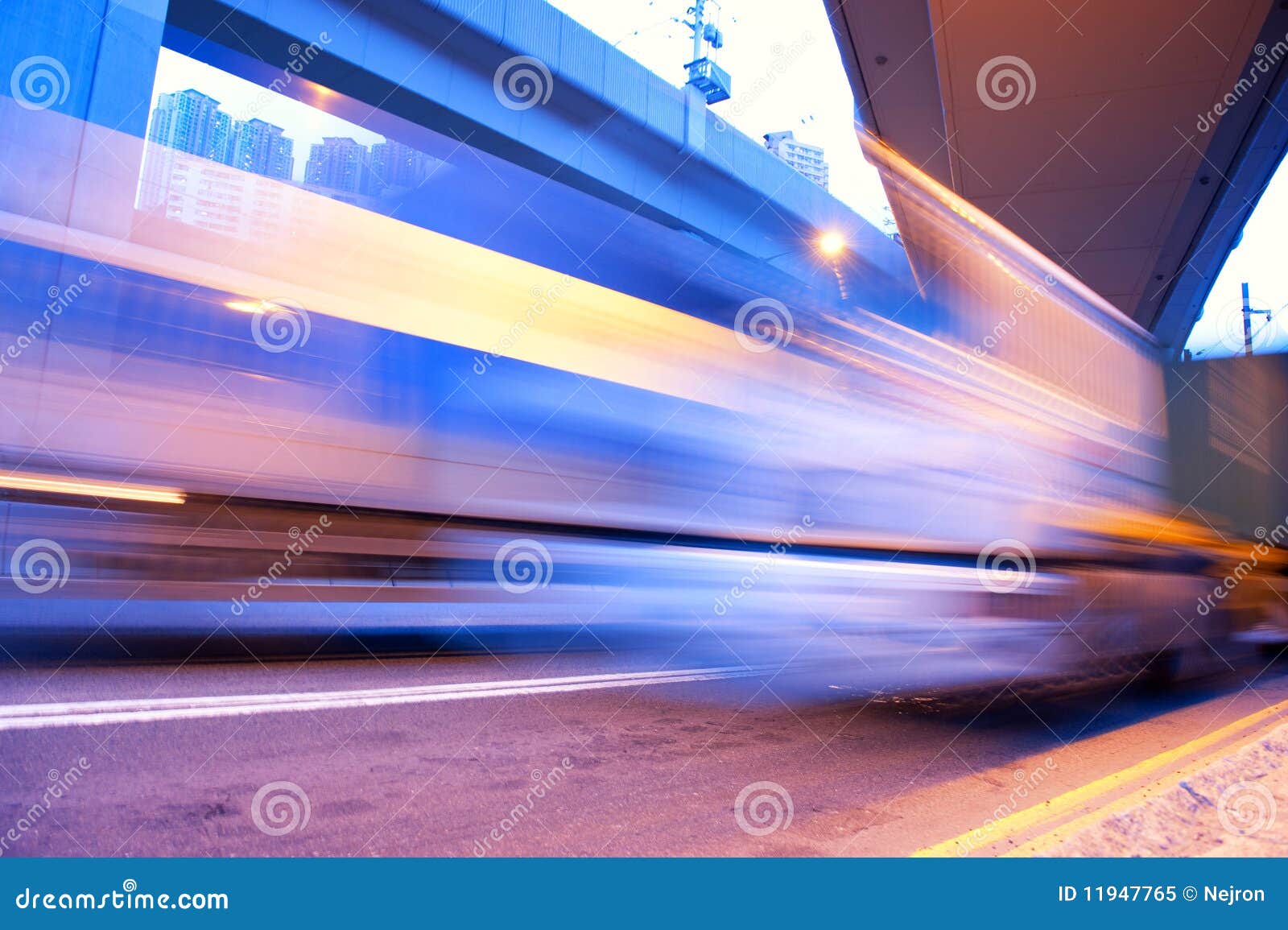 Fast moving bus stock image. Image of illuminated, outdoors - 11947765