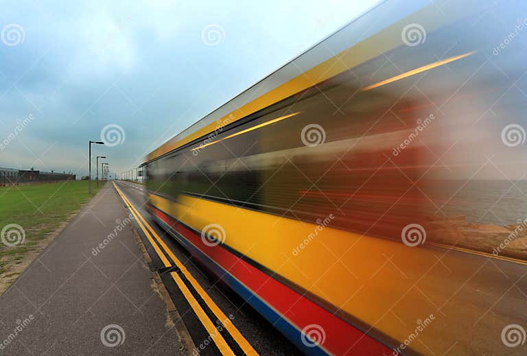 Fast moving bus stock image. Image of life, motion, bright - 13347677