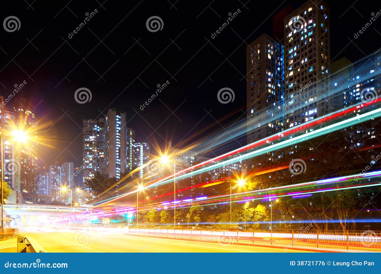 Fast Moving Car Light in City Stock Photo - Image of cityscape ...