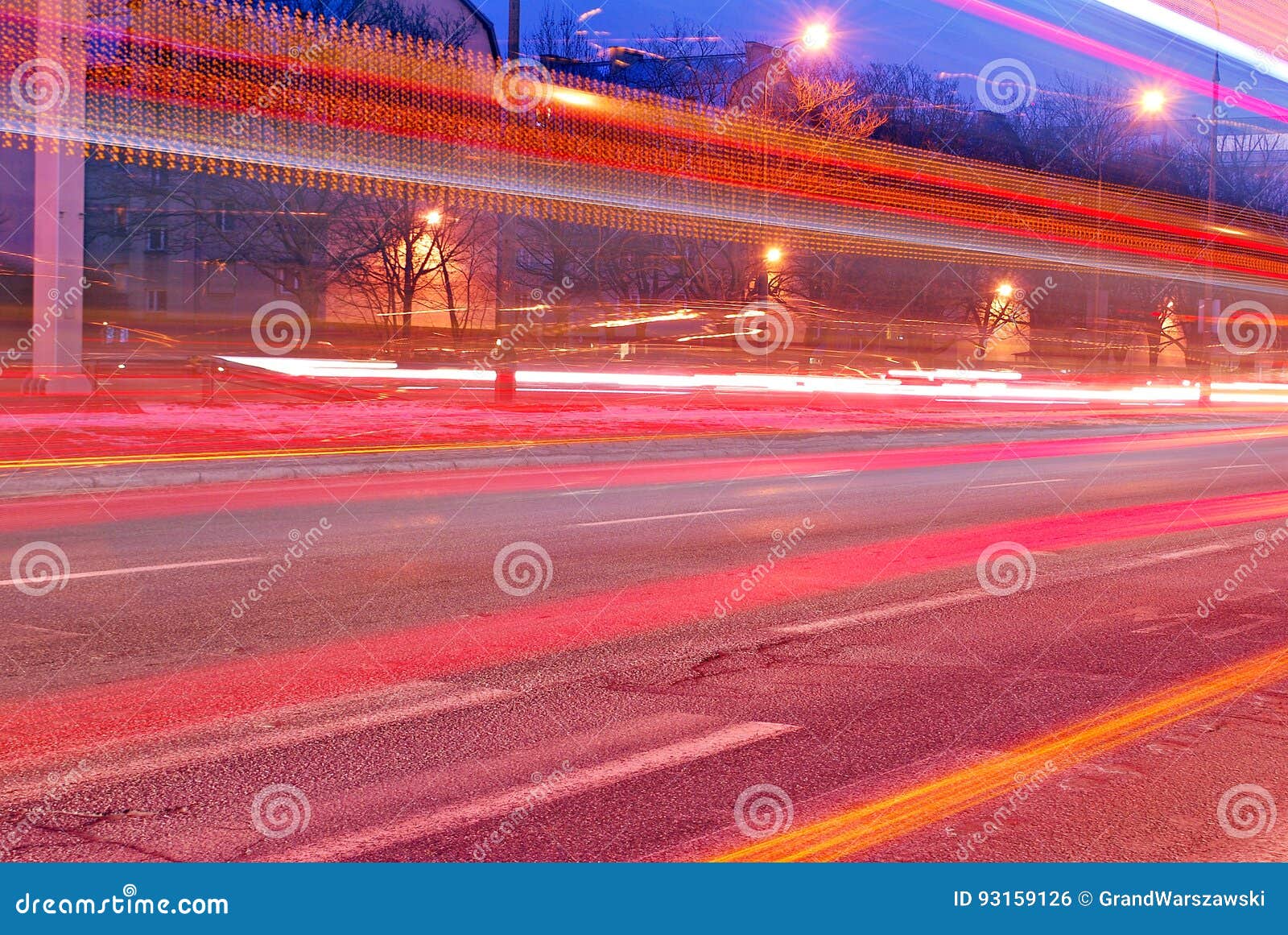 Fast Moving Car Light in City at Night Stock Photo - Image of modern ...