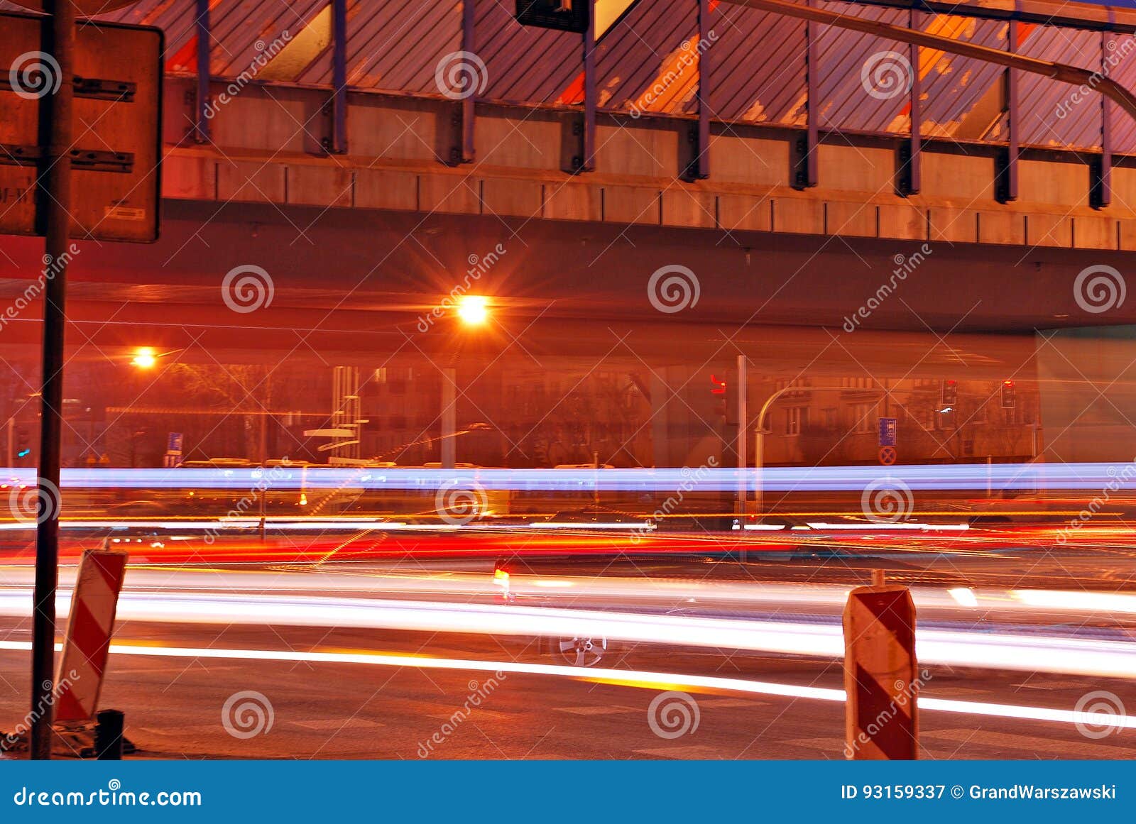 Fast Moving Car Light in City at Night Stock Image - Image of abstract ...