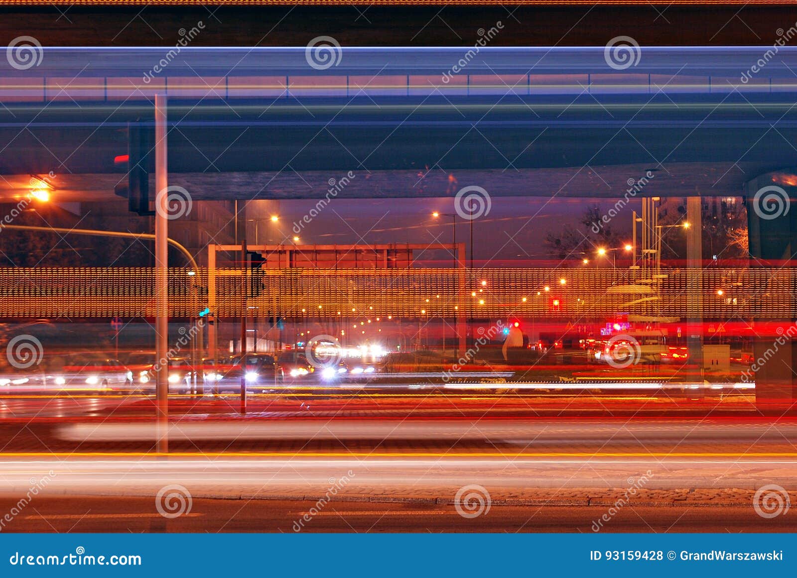 Fast Moving Car Light in City at Night Stock Photo - Image of dusk ...