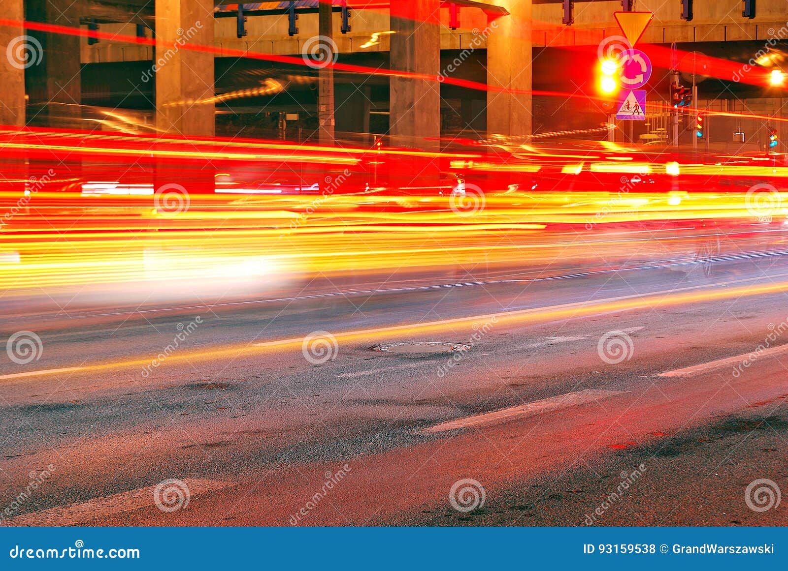Fast Moving Car Light in City at Night Stock Photo - Image of driving ...