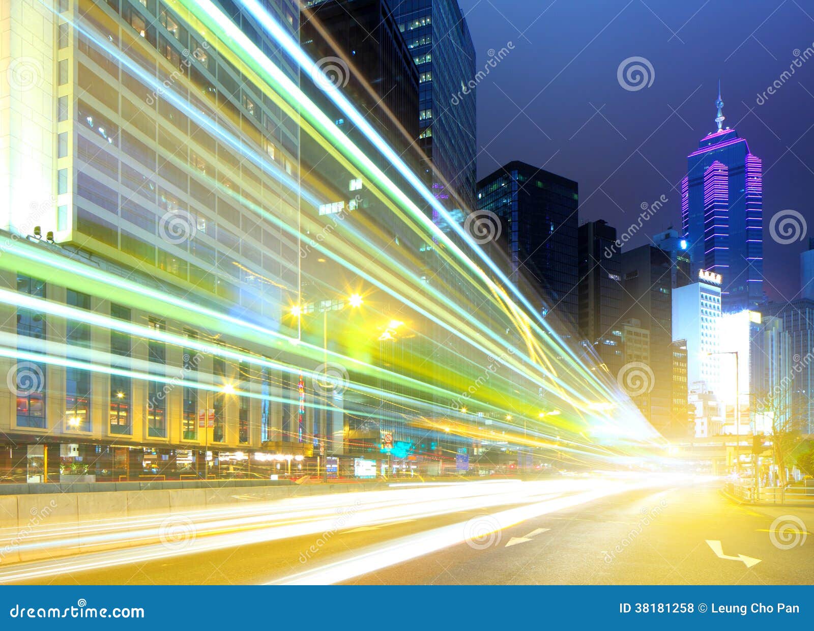 Fast Moving Car Light in Hong Kong Stock Photo - Image of traffic ...