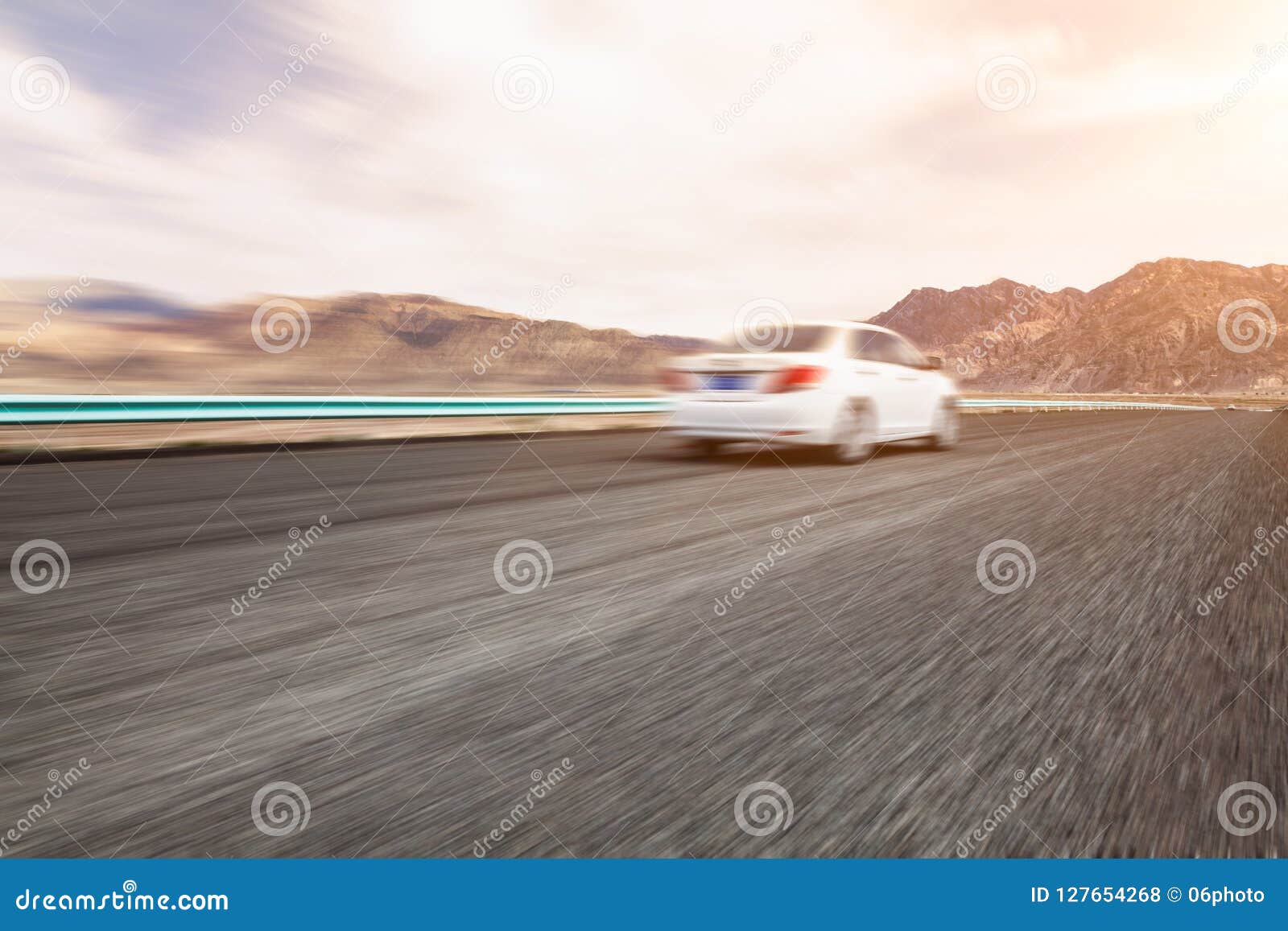 Fast Moving Car on the Road Stock Photo - Image of asphalt, curve ...