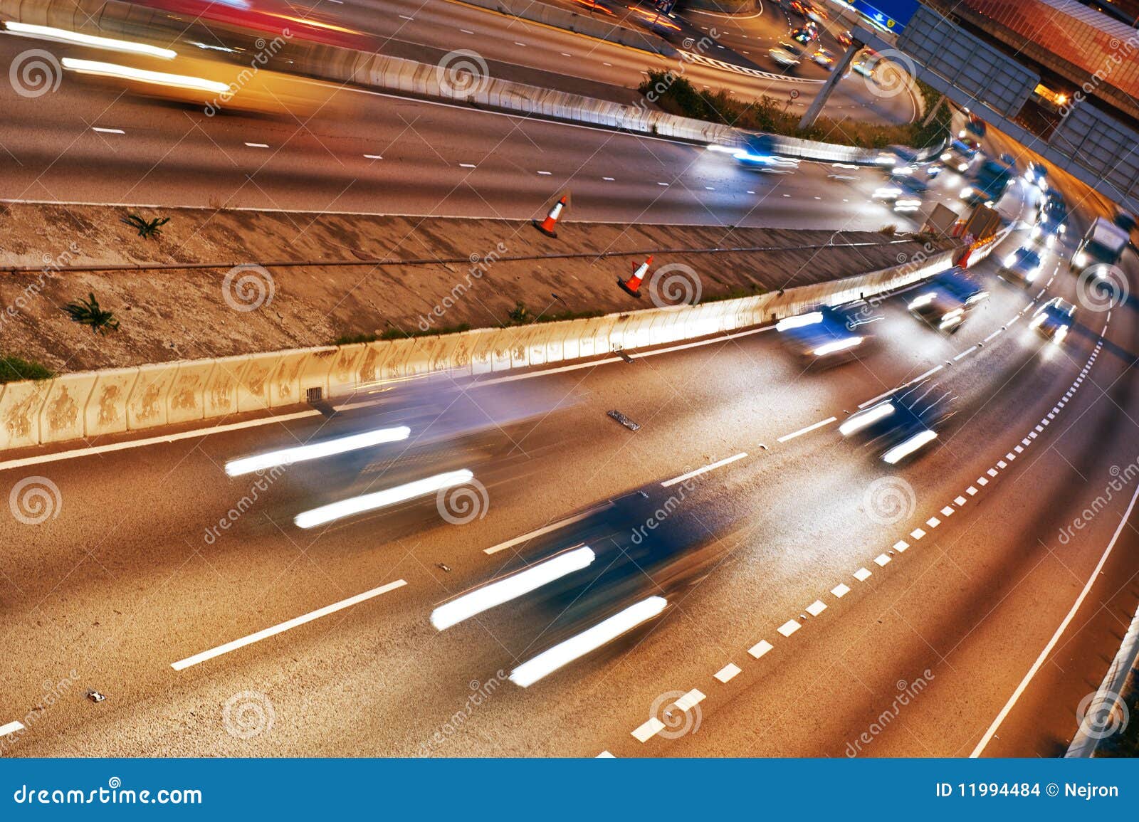 Fast moving cars at night stock photo. Image of cars - 11994484