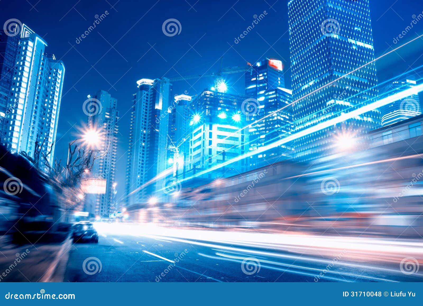 Fast moving cars at night stock photo. Image of driving - 31710048