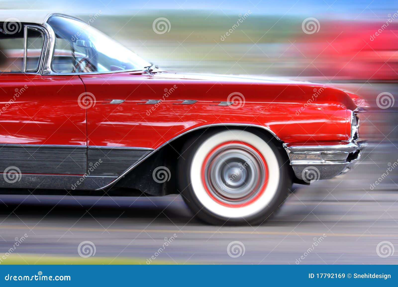 Fast Moving Classic Red Car Stock Image - Image of restored, show: 17792169