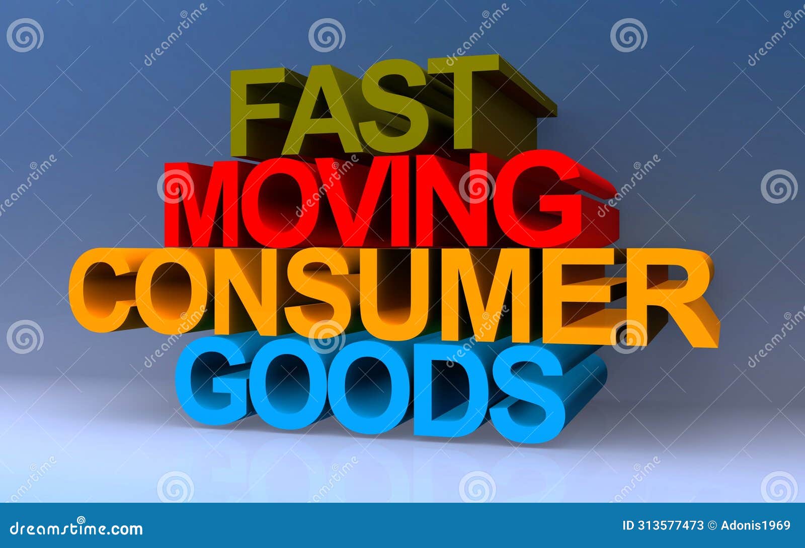 Fast Moving Consumer Goods on Blue Stock Illustration - Illustration of ...