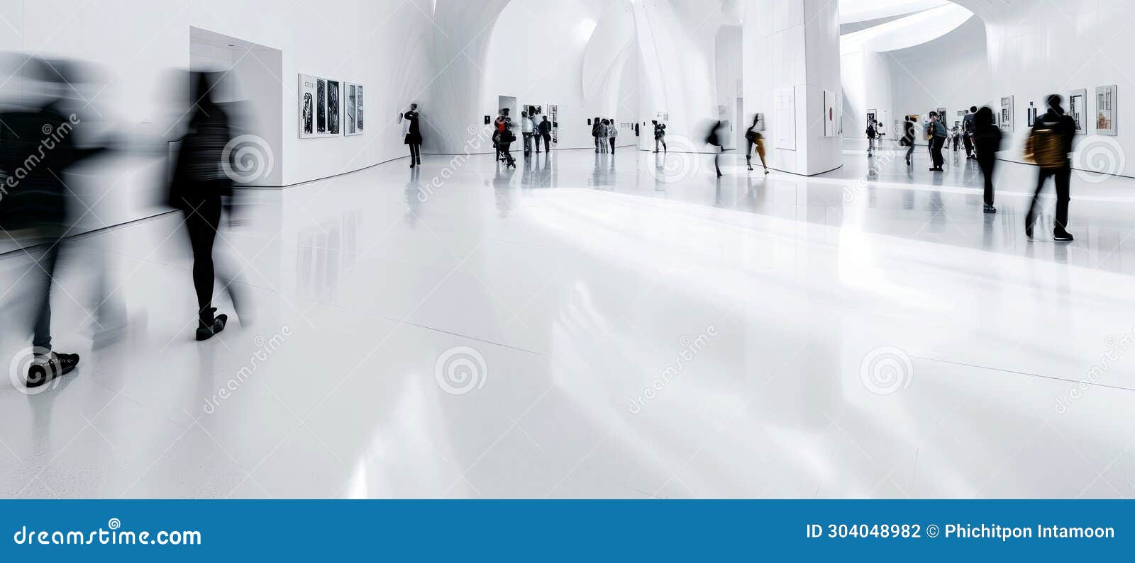 Fast Moving Crowd of People on a Busy Office with Long Exposure ...