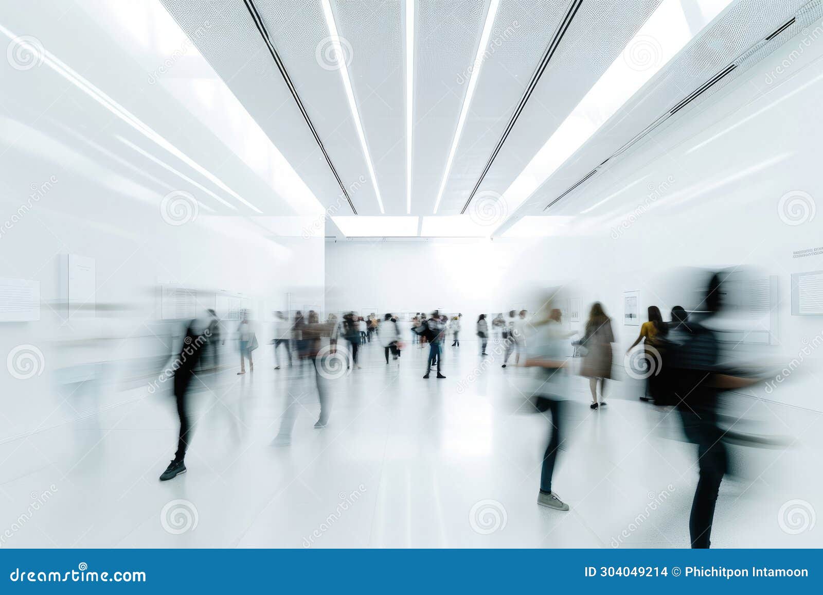 Fast Moving Crowd of People on a Busy Office with Long Exposure ...