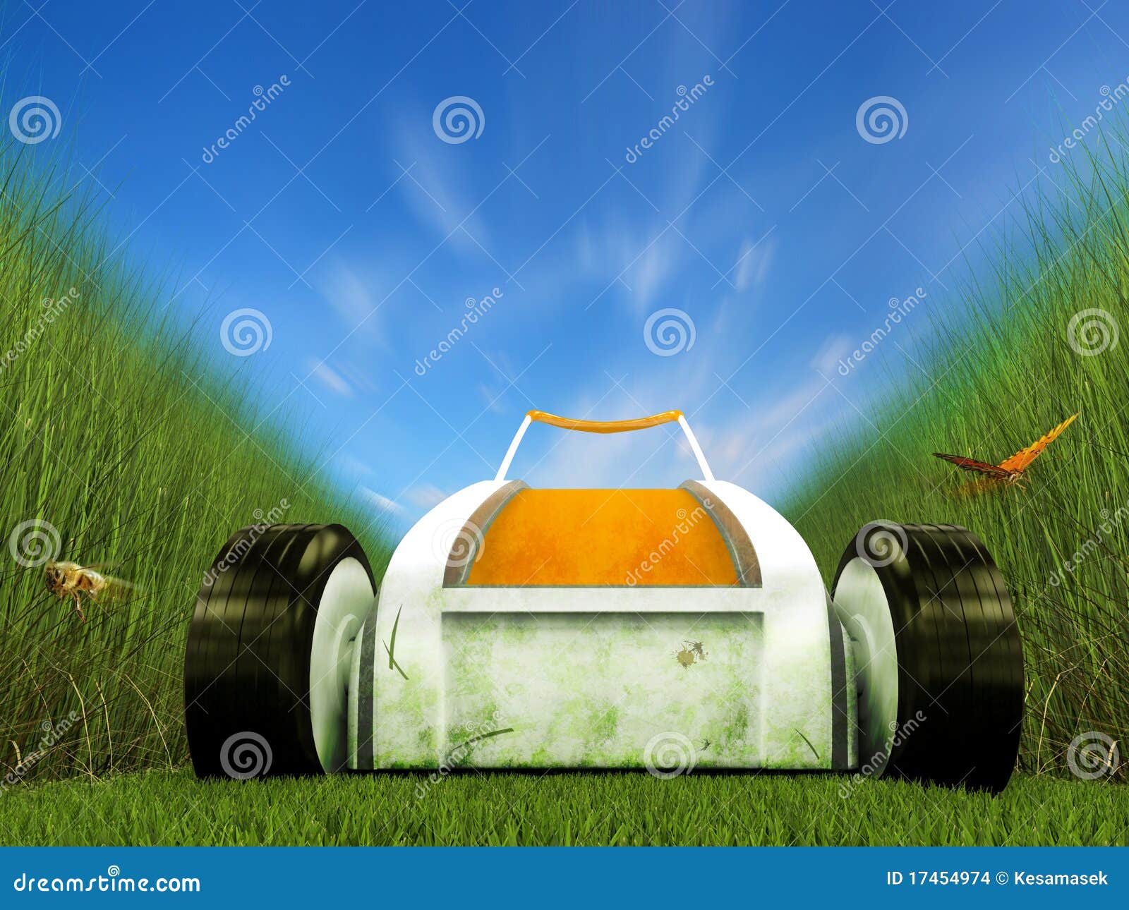 Fast Lawn Mower Logo For Lawn Mowing Gardener Design Cartoon Vector ...
