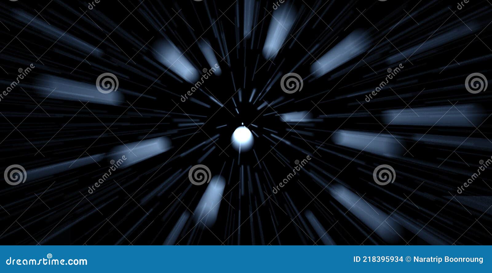 Fast Moving Light Trails Zoom Explosion of Light 3d Illustration Stock ...