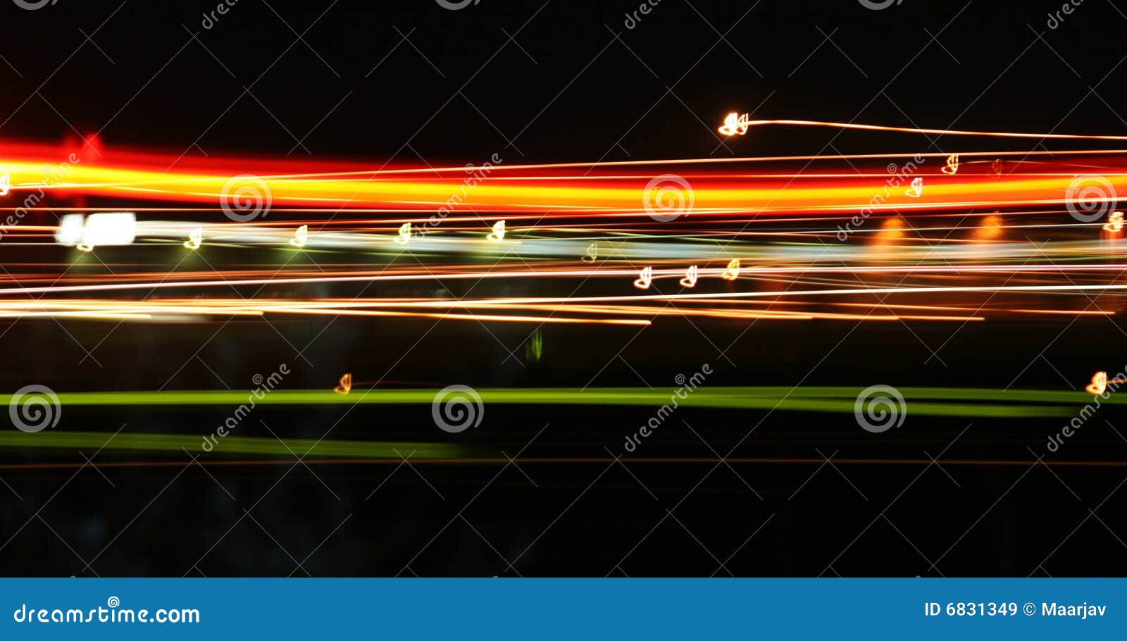 Fast moving lights stock image. Image of dark, green, flight - 6831349