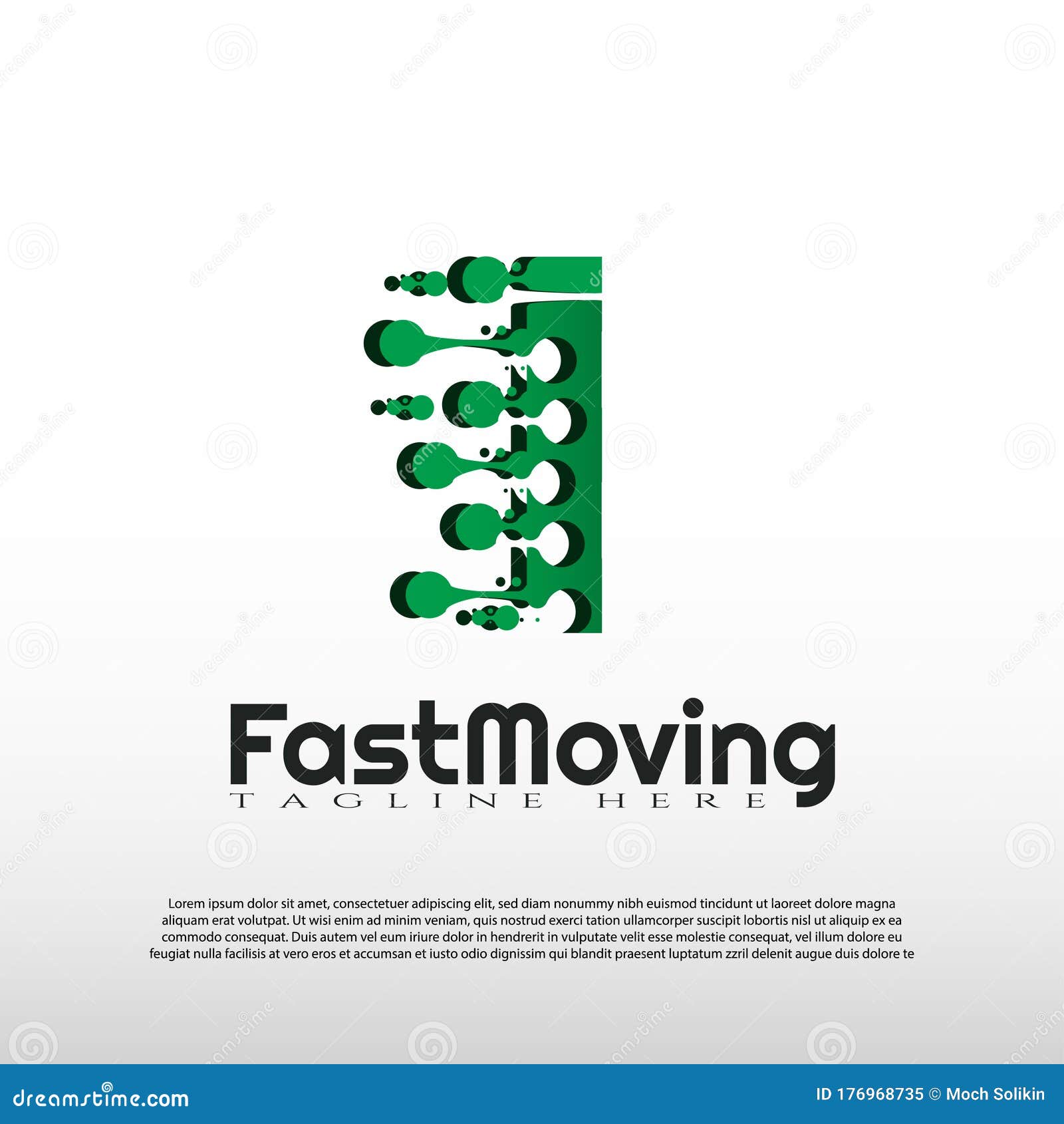 Fast Moving Logo with Initial I Letter Concept. Movement Sign Stock ...