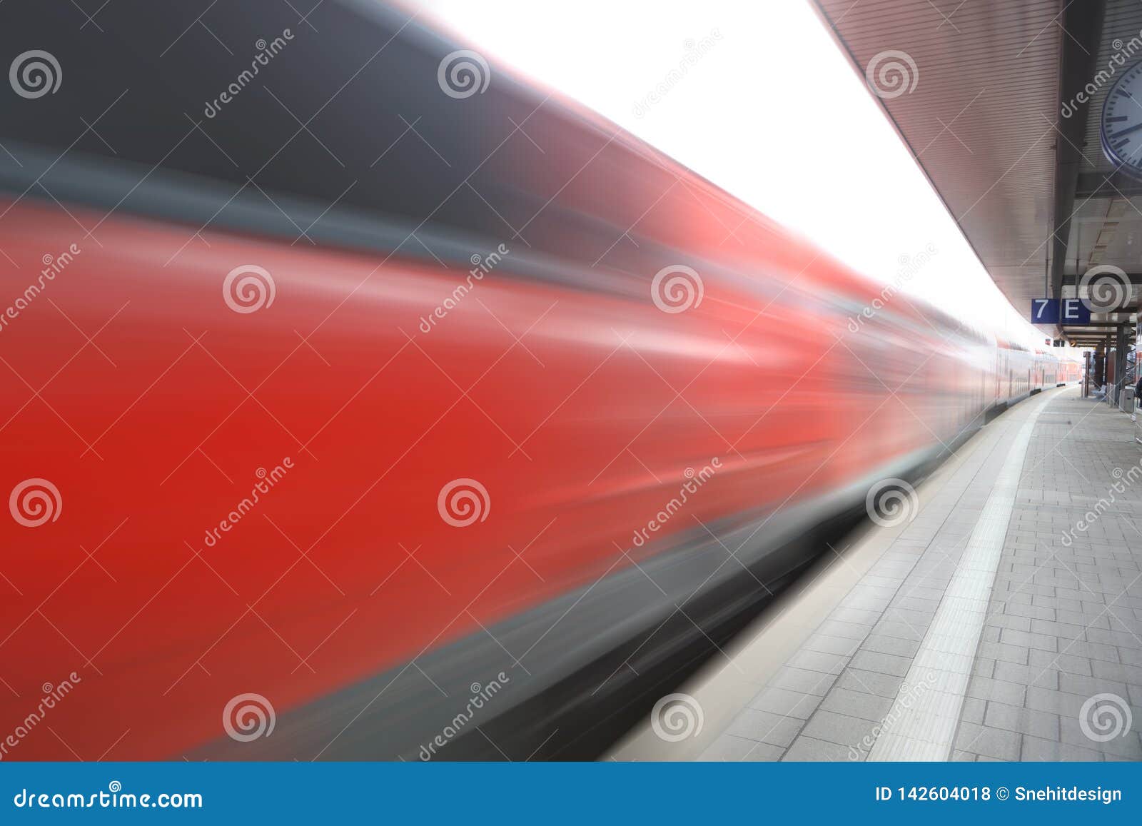 Fast moving red train stock photo. Image of commuting - 142604018