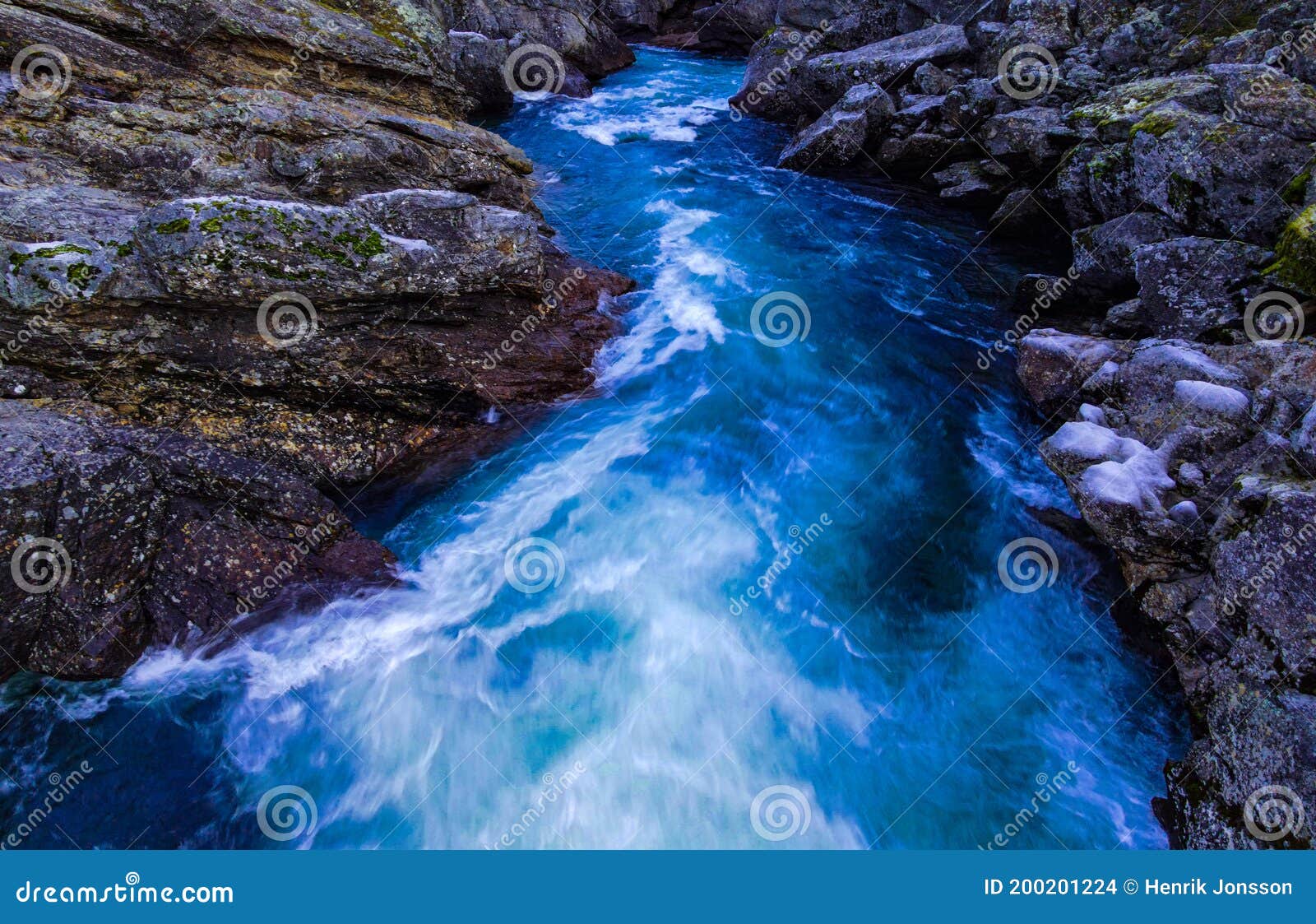 Fast Moving in a River Flowing between Cliffs Stock Photo - Image of ...