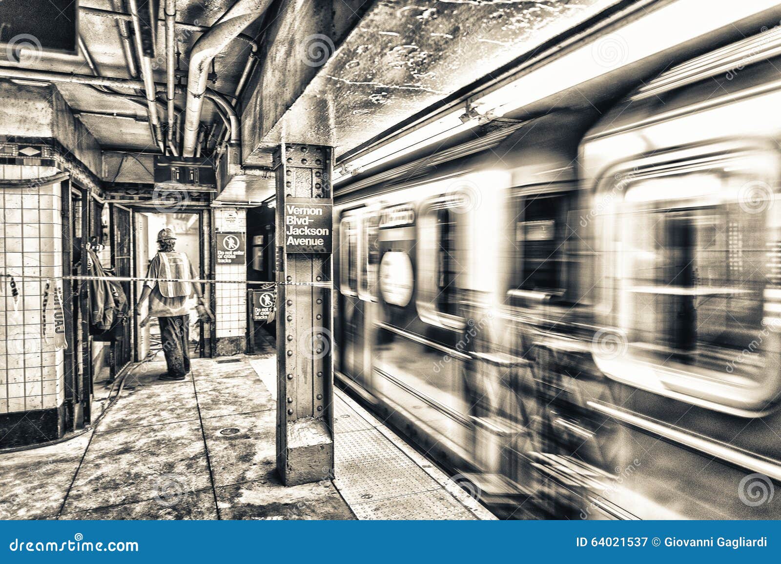 Fast Moving Subway Train in New York Subway Stock Image - Image of ...