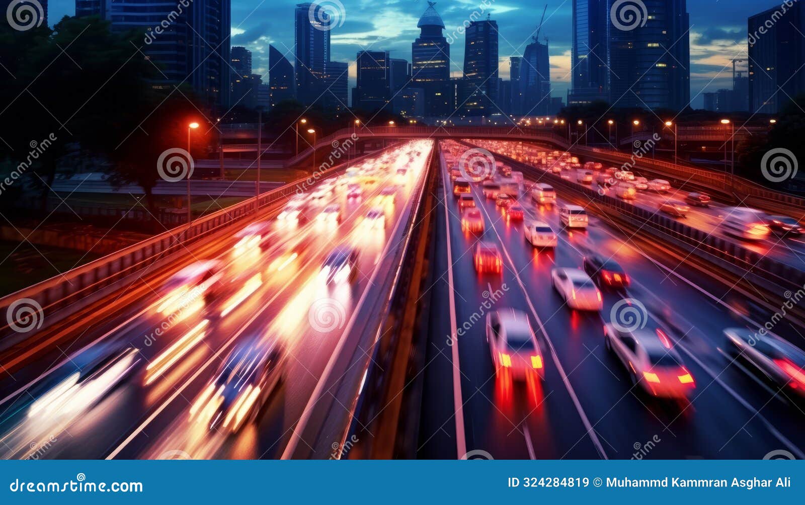 Fast moving traffic drives stock illustration. Illustration of ...