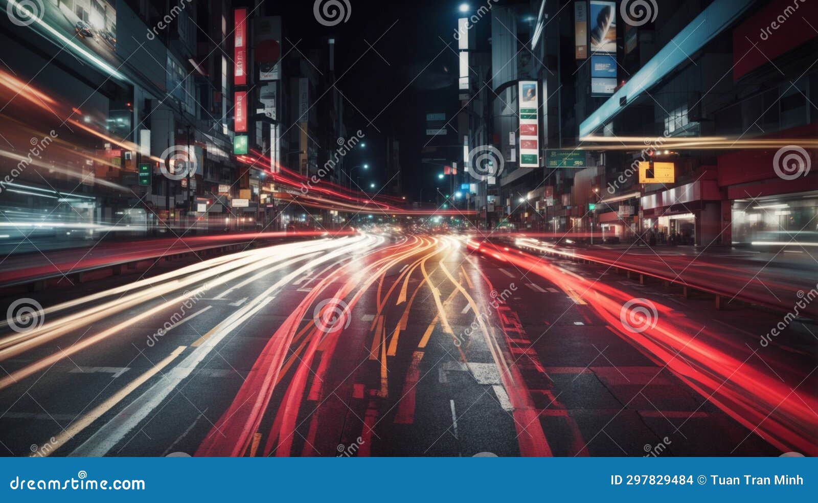Fast moving traffic stock photo. Image of lane, street - 297829484