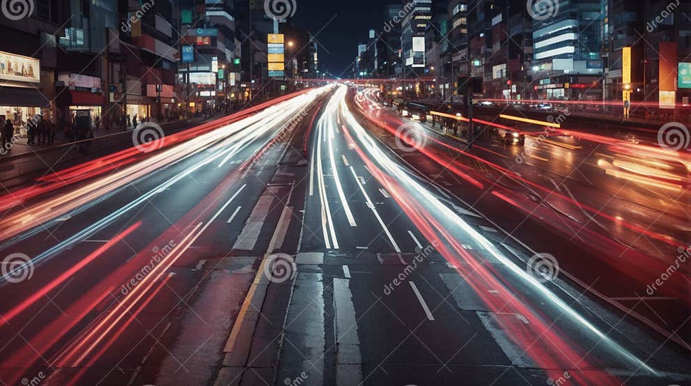 Fast moving traffic stock photo. Image of metropolis - 297829444