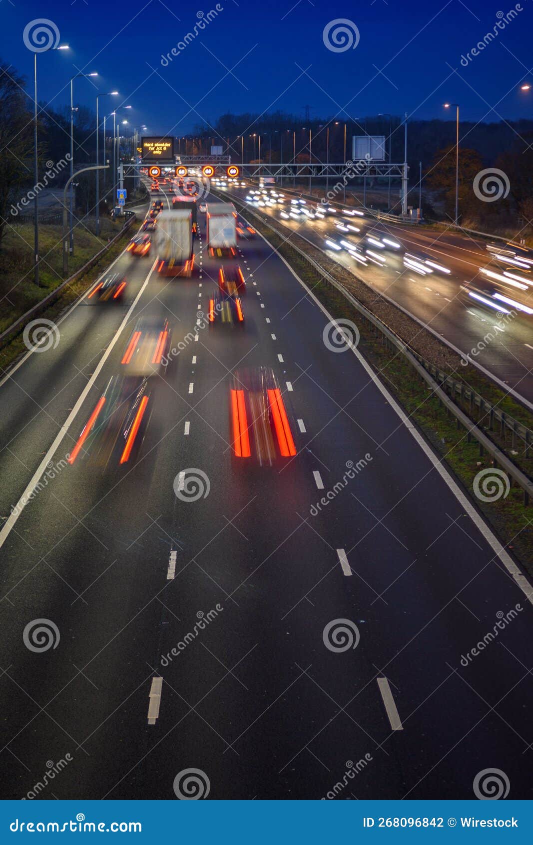 Fast Moving Traffic on the M42 Passes through an Active Traffic ...