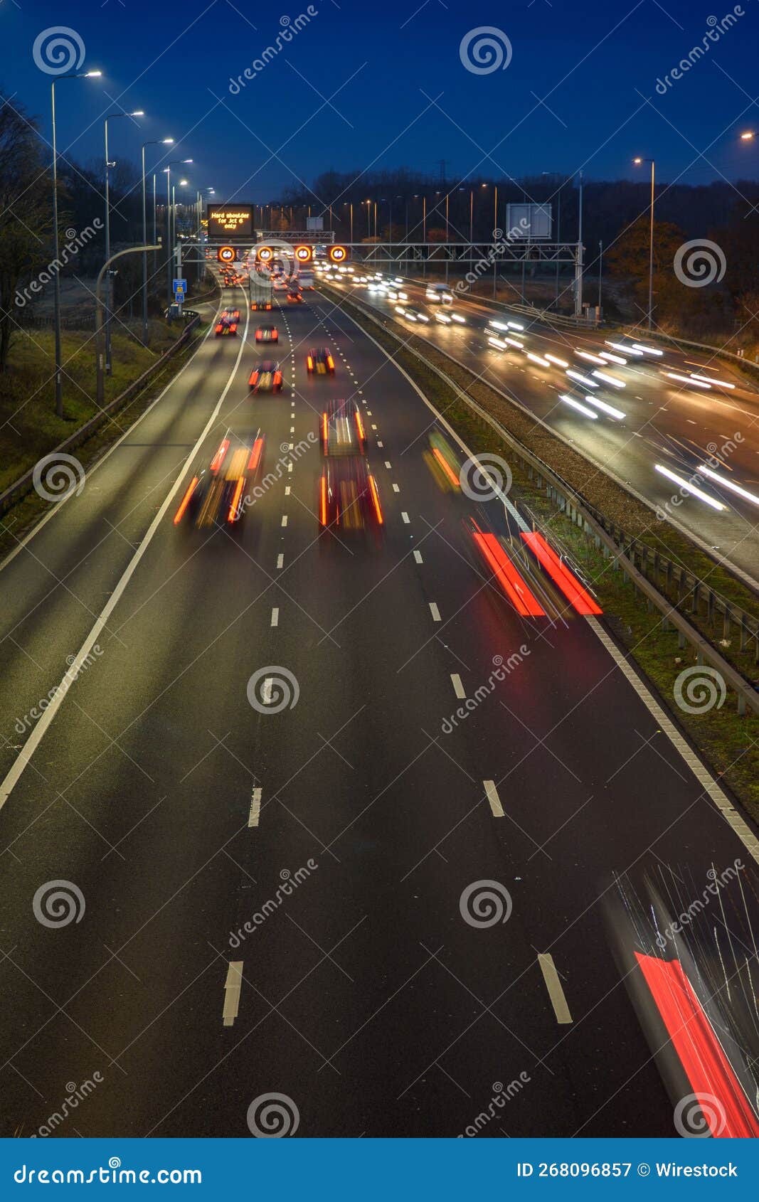 Fast Moving Traffic on the M42 Passes through an Active Traffic ...