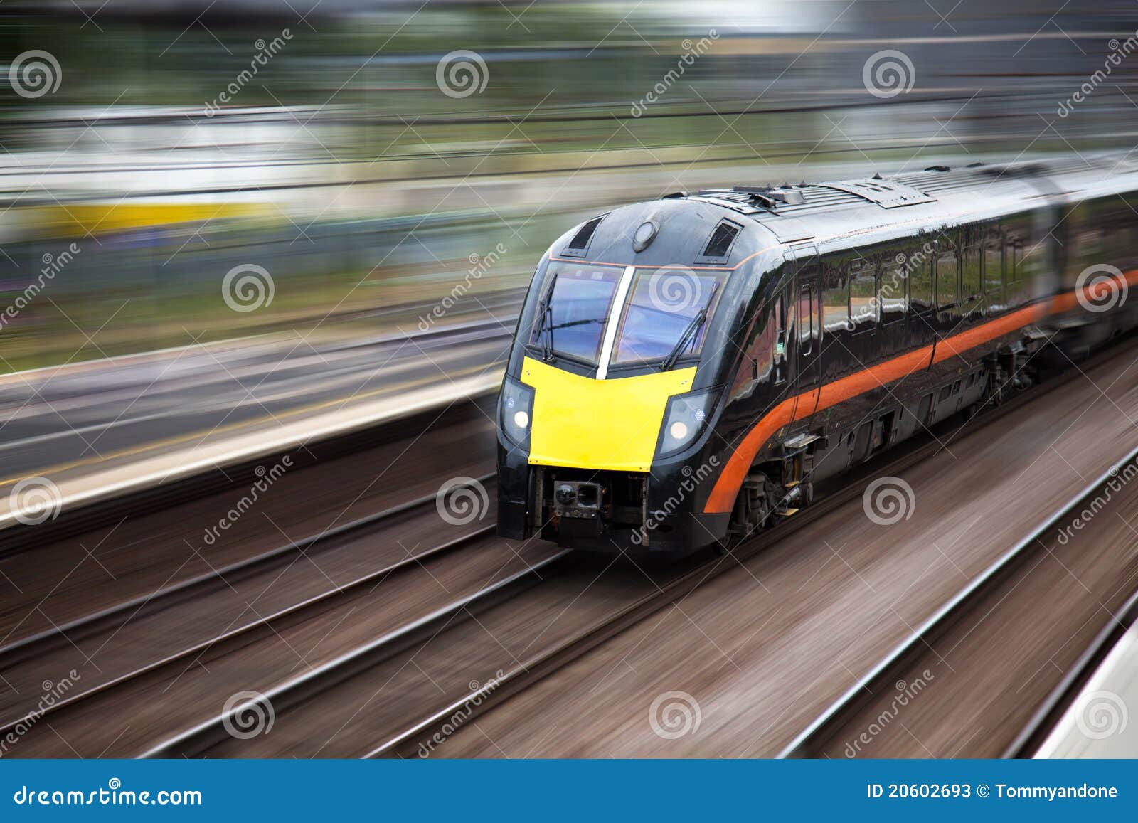 Fast moving train stock image. Image of corporate, public - 20602693