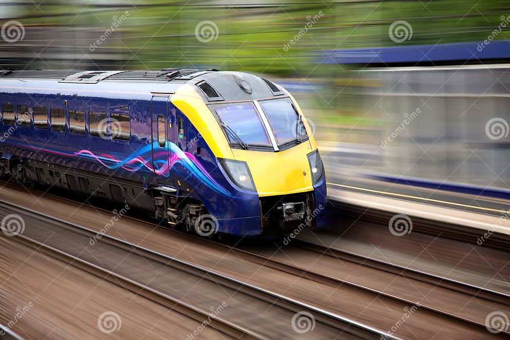 Fast moving train stock image. Image of journey, rails - 21576325