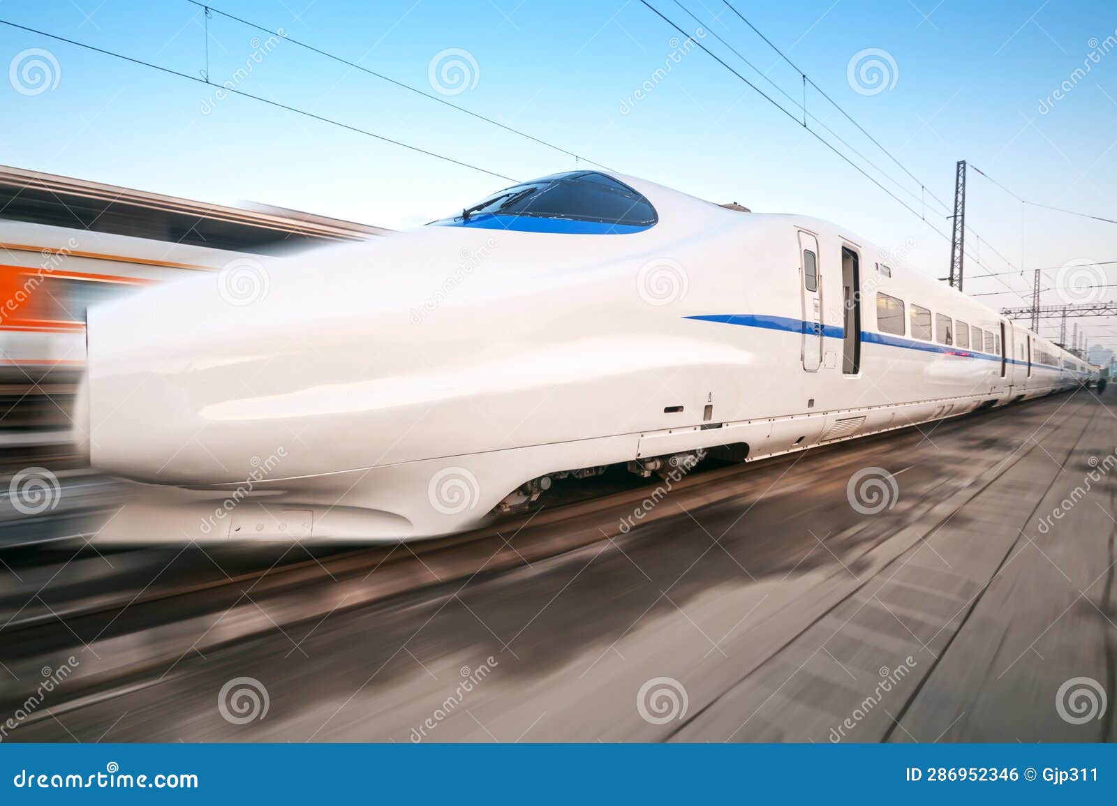 Fast moving train stock photo. Image of engine, motion - 286952346