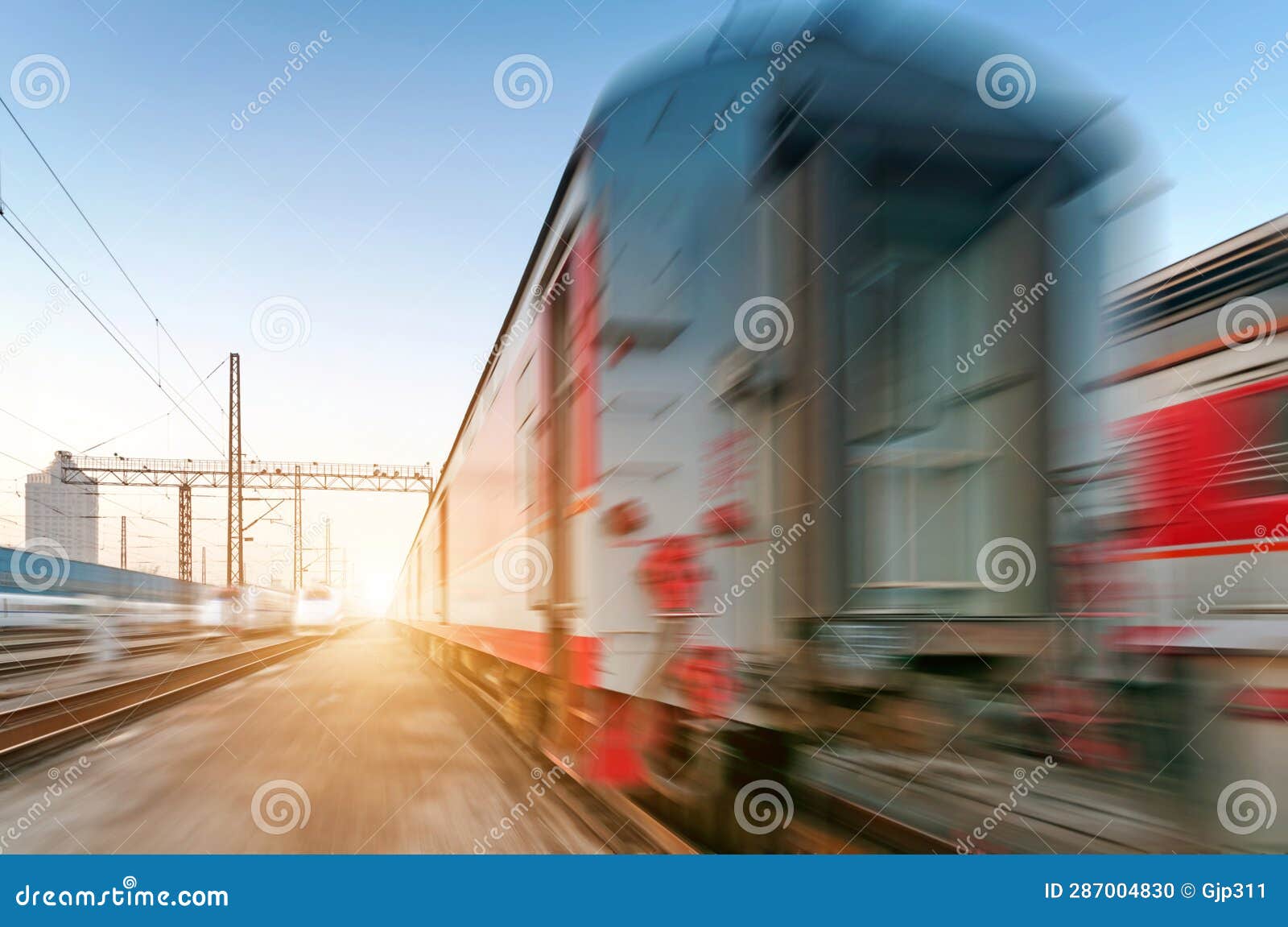 Fast moving train stock photo. Image of rails, passenger - 287004830