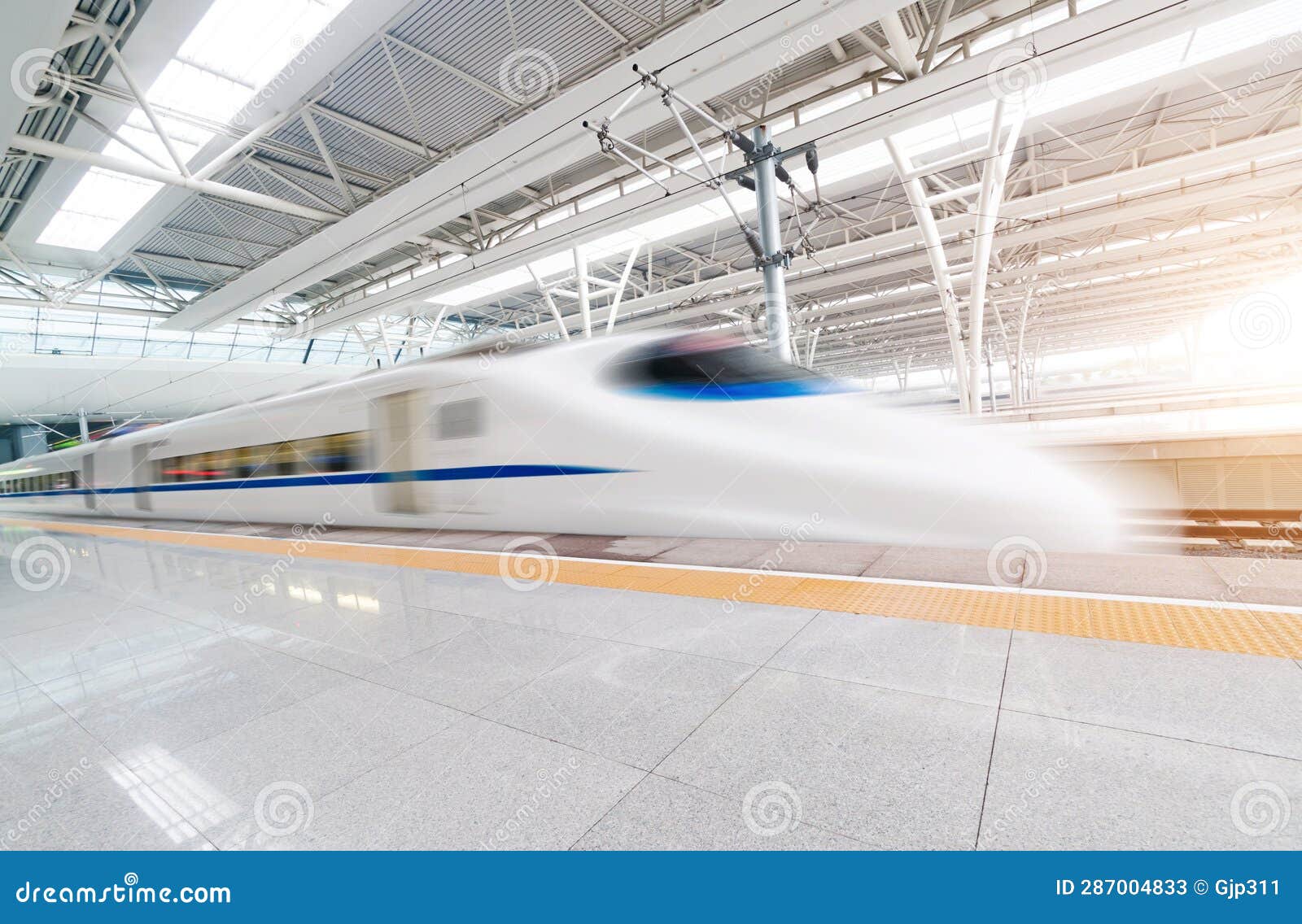 Fast moving train stock image. Image of transport, traveler - 287004833