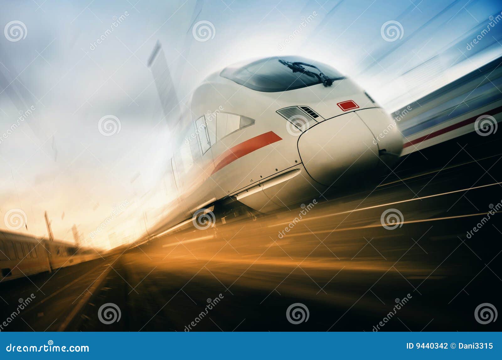 Fast moving train stock photo. Image of crowded, perspective - 9440342
