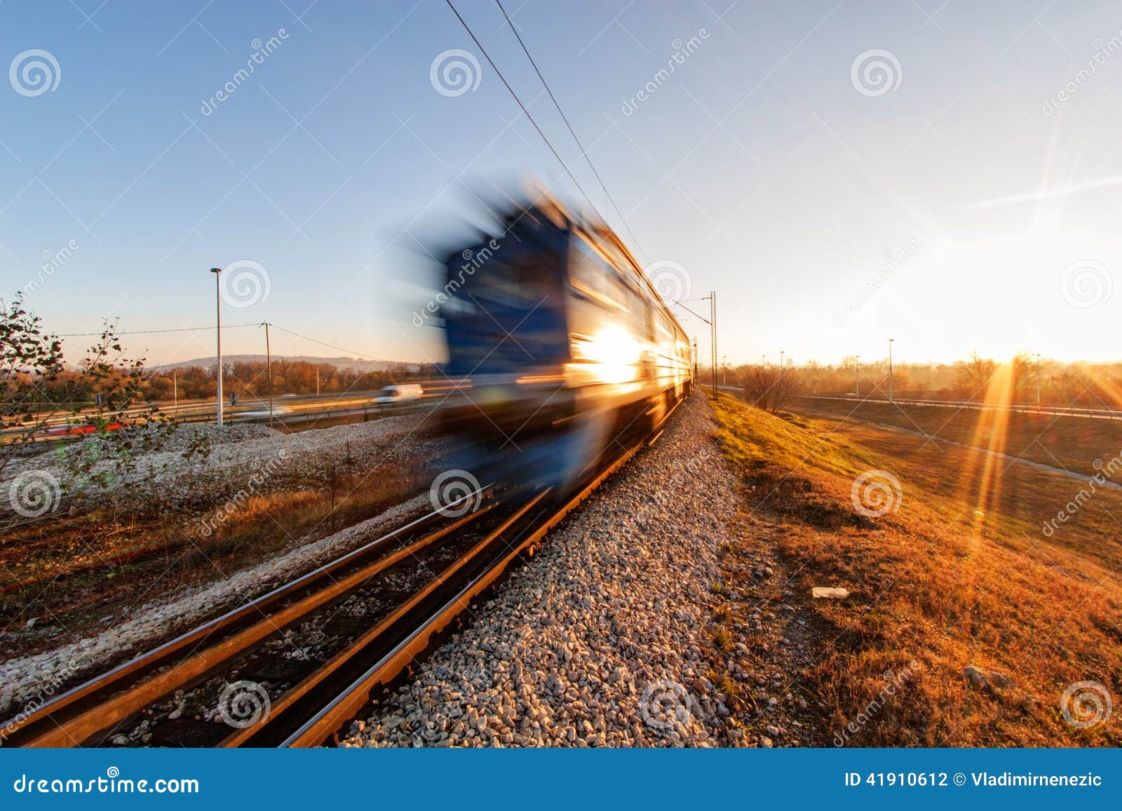 Fast moving train stock photo. Image of outdoor, railroad - 41910612