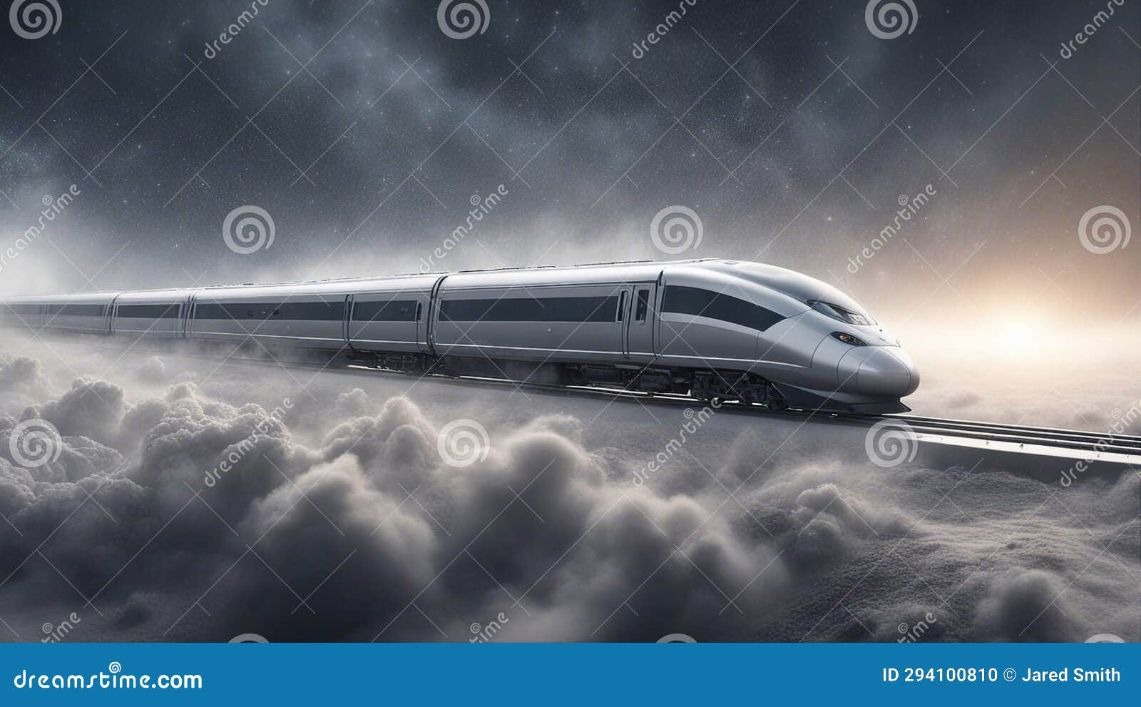 Fast Moving Train Interstellar Dust High Speed Train Traveling in Dust ...